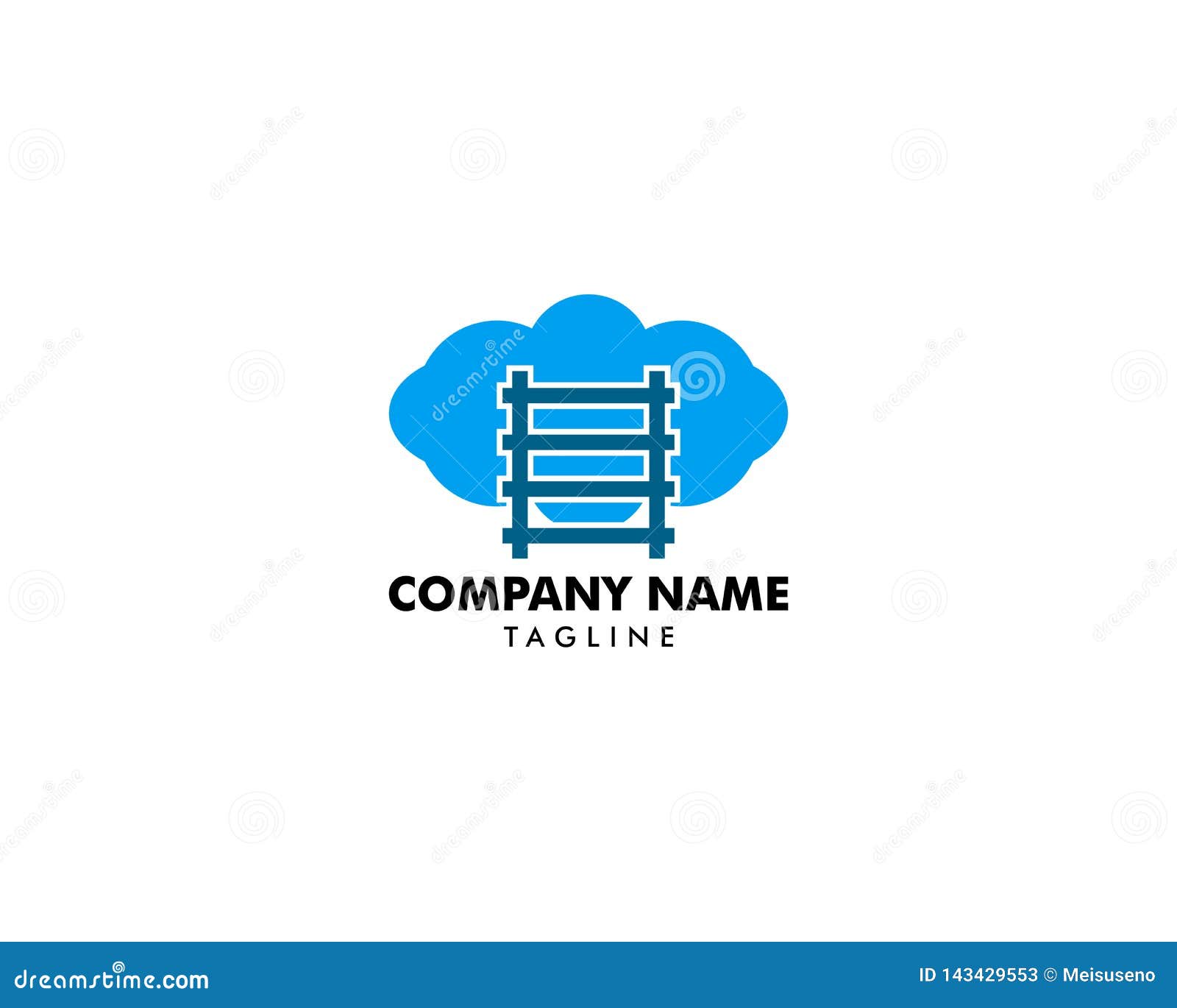 Ladder and Cloud Icon Vector Logo Template Stock Vector - Illustration of abstract, climb: 143429553