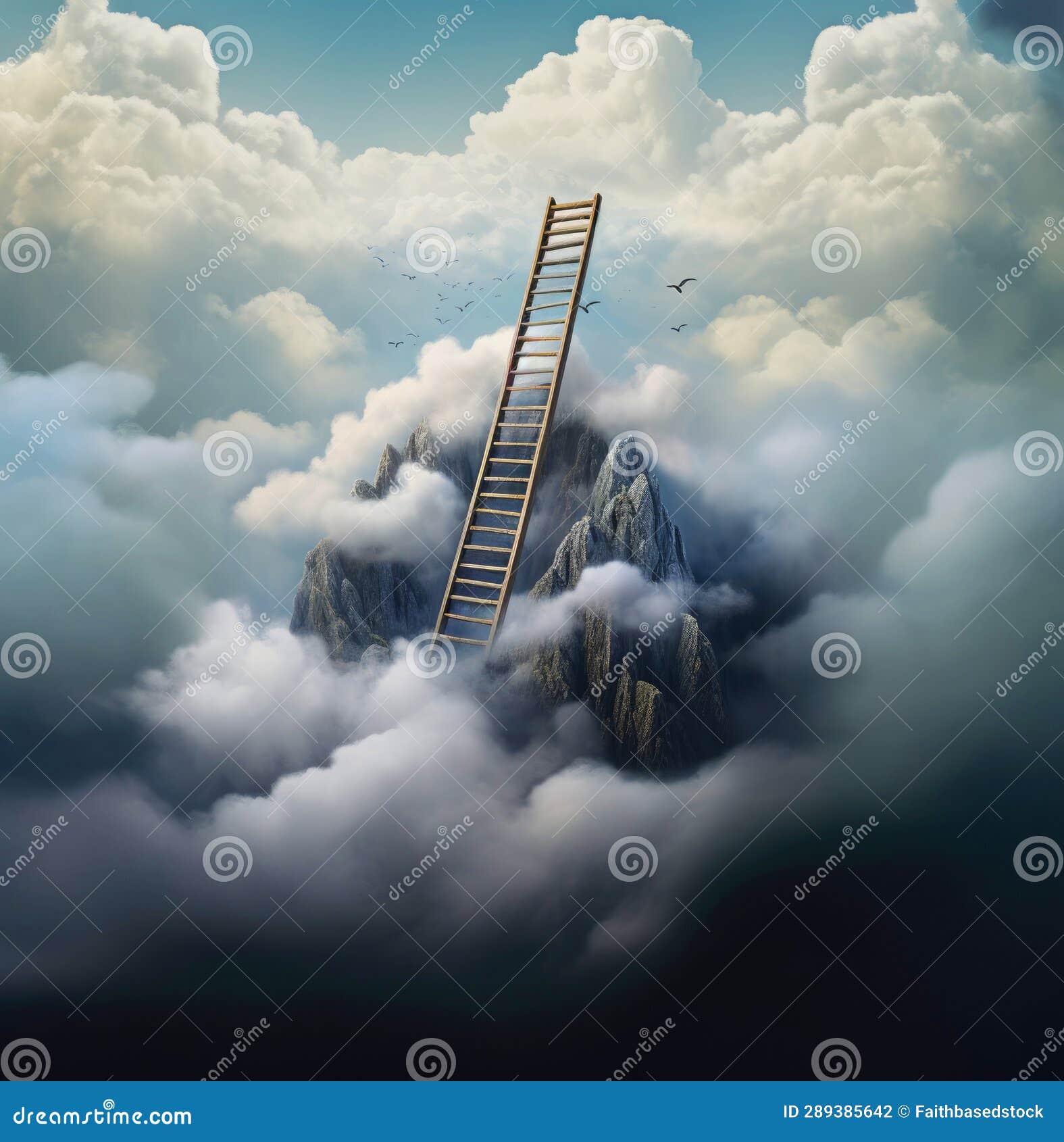 Ladder in the Clouds. Conceptual Image of Hope and Faith Stock ...