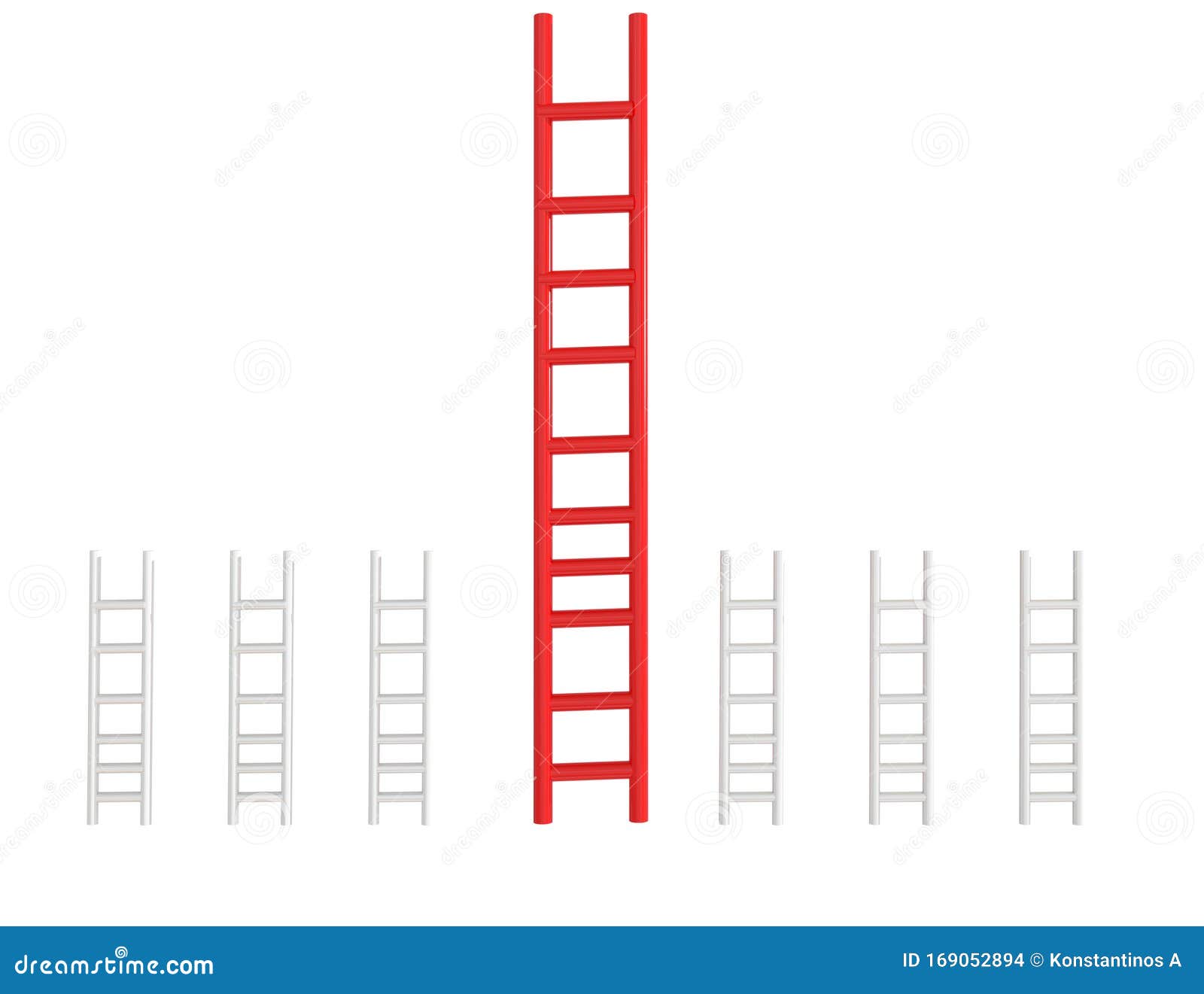 Ladder Competitive Advantage Isolated Red and White - 3d Rendering ...