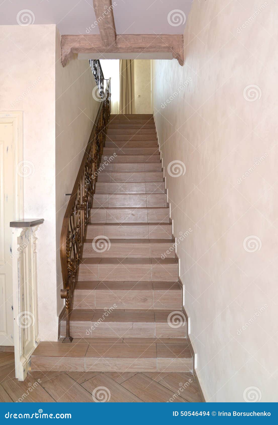 The Ladder Conducting on the Second Floor of Hotel Stock Photo - Image ...