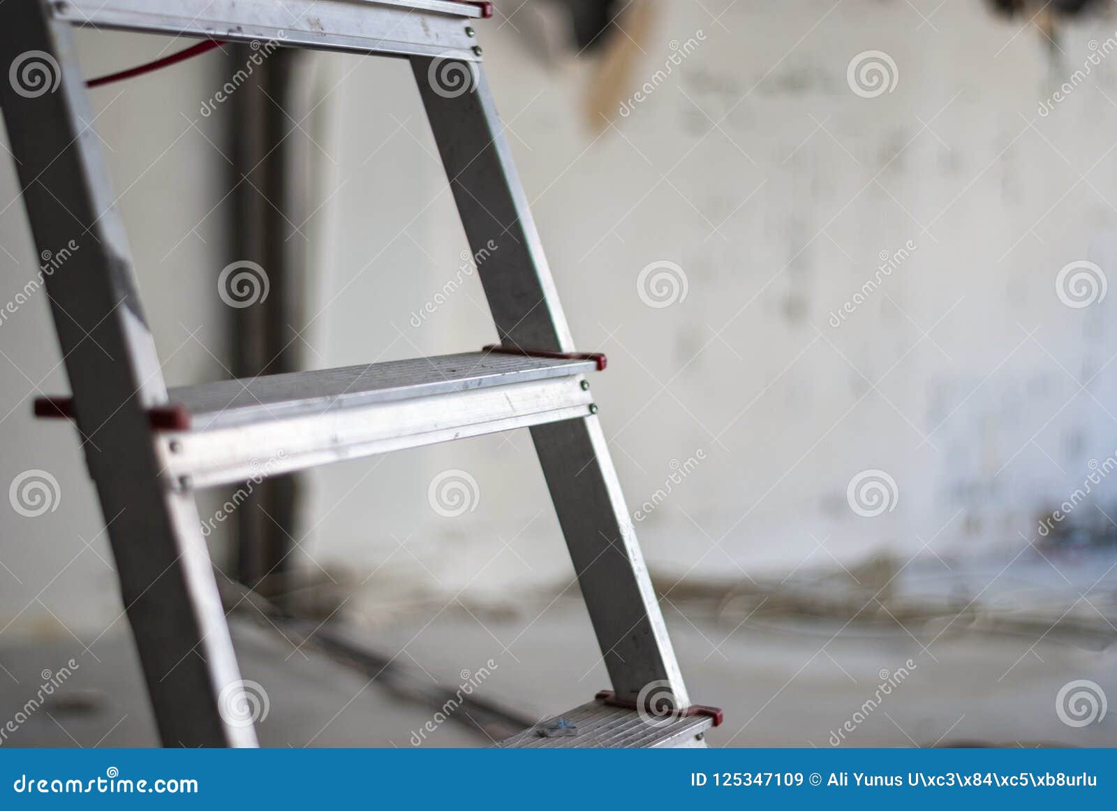 Ladder on Construction Site Stock Image - Image of column, equipment ...
