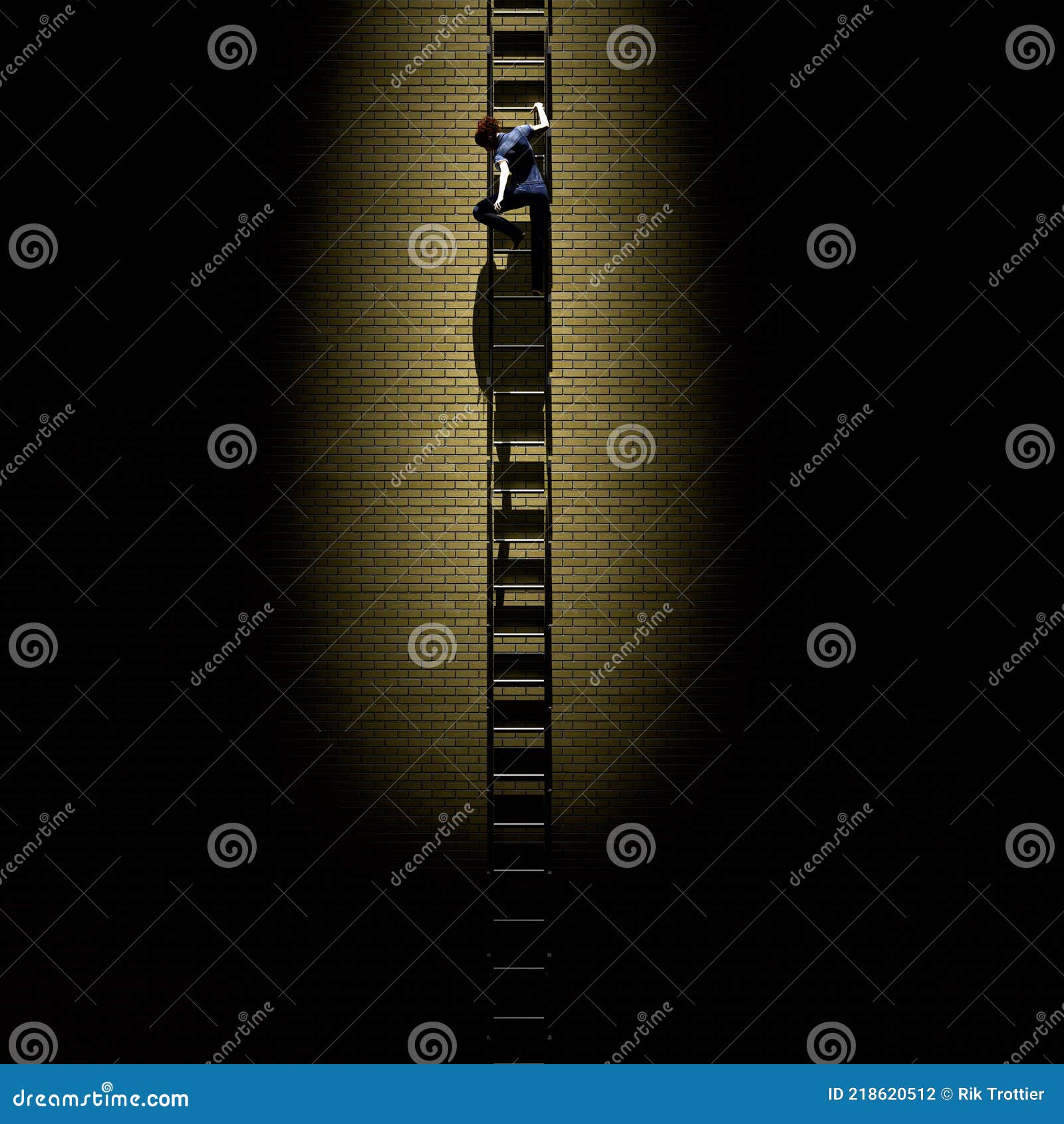 Ladder into the dark stock photo. Image of lower, night - 218620512