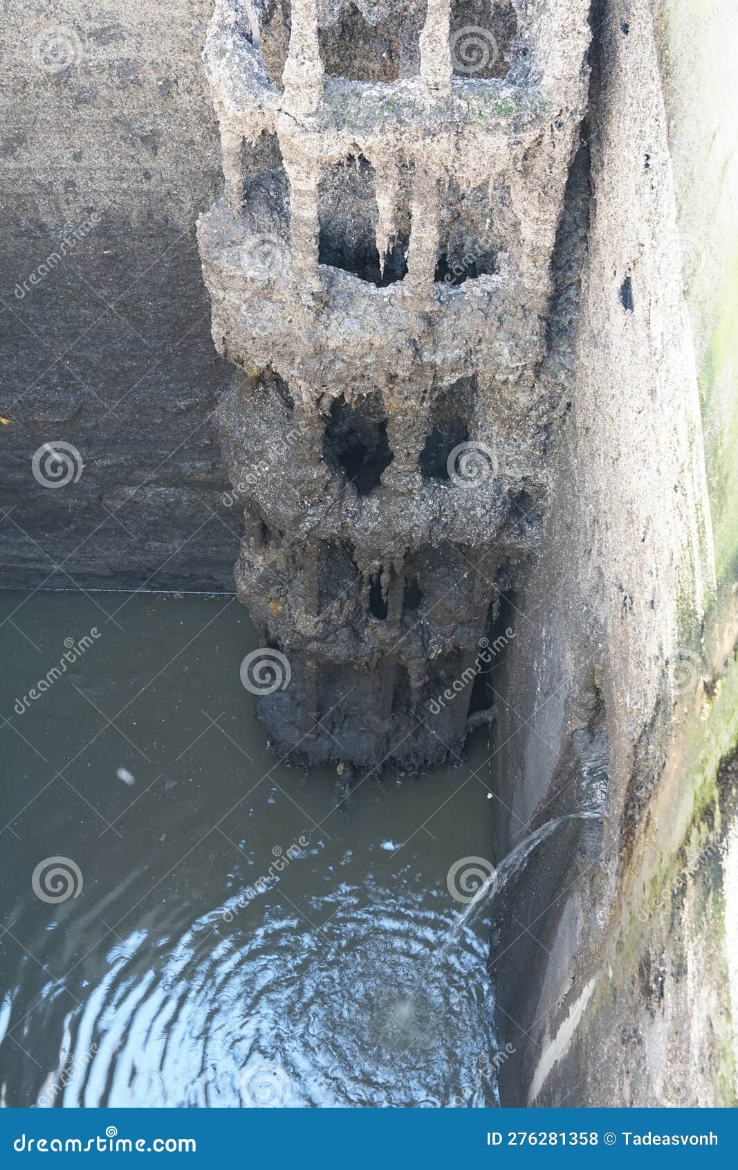 A Ladder in a Deep Shaft, Covered with Grease Stock Photo - Image of ...