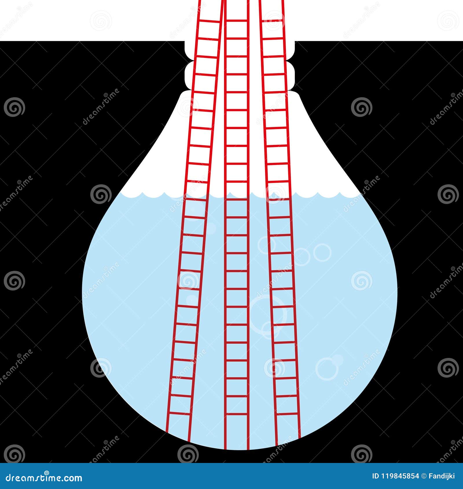 Ladder in Deep Trap,the Trap is in the Shape of a Light Bulb. Stock ...