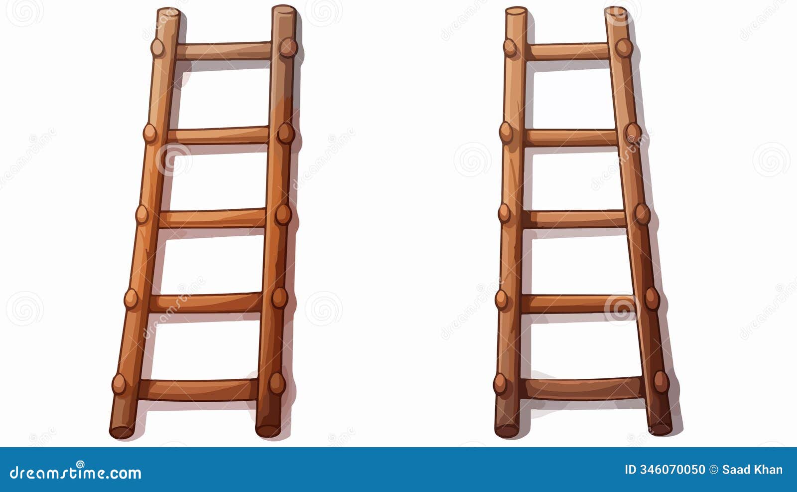 Ladder Drawing from Two Angles Vector Cartoon Stock Illustration ...