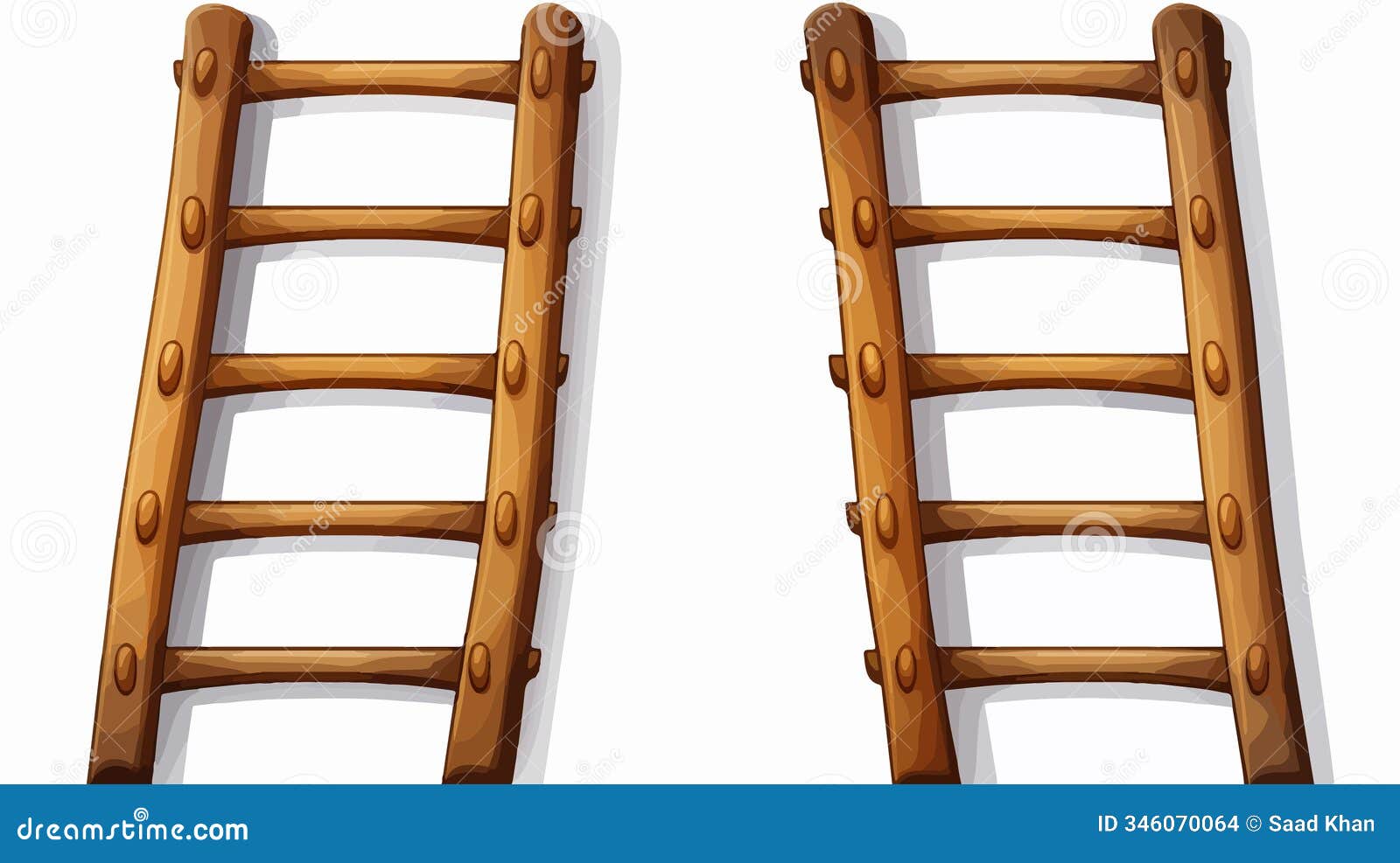 Ladder Drawing from Two Angles Vector Cartoon Stock Illustration ...