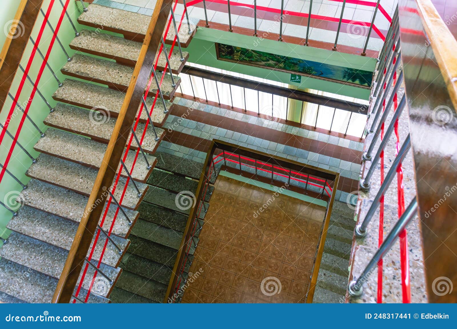 Ladder for Evacuation from the Building Stock Image - Image of stairs ...