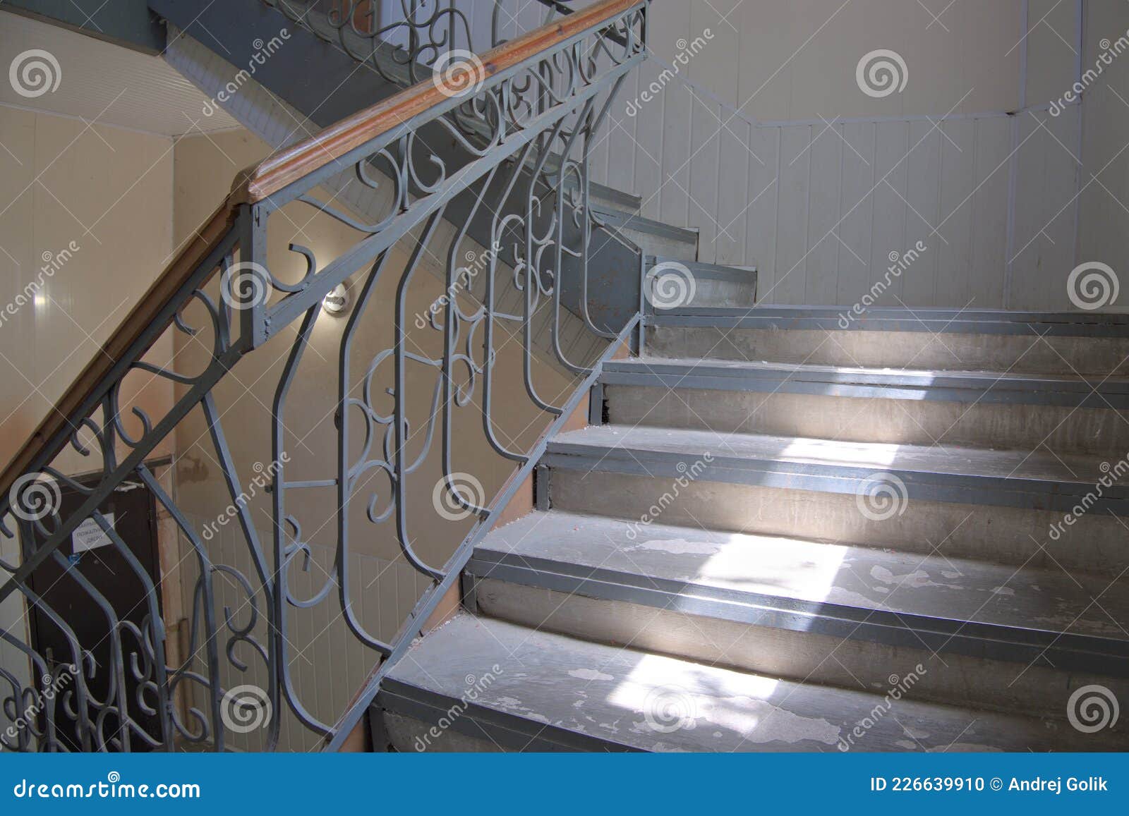 Ladder In The Factory Stairs In The Factory. Old Factory Wooden Stairs ...