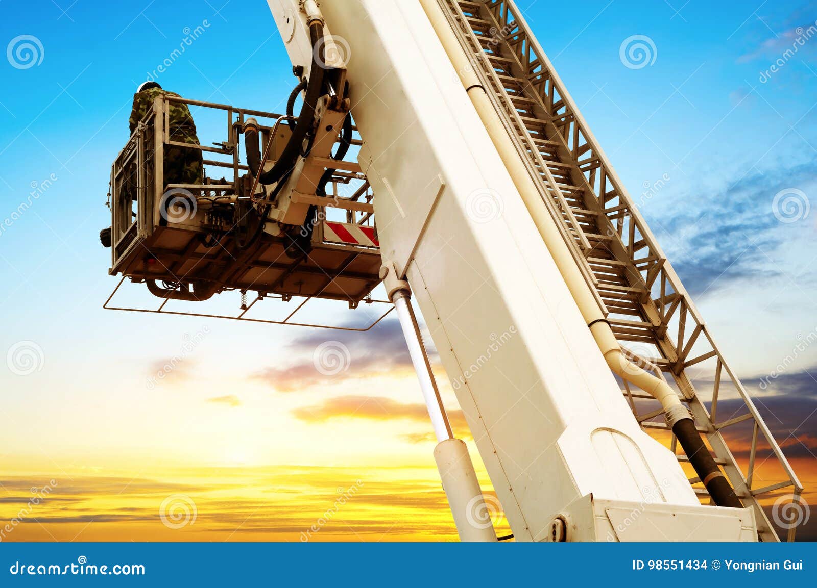 Ladder fire engine stock photo. Image of services, water - 98551434