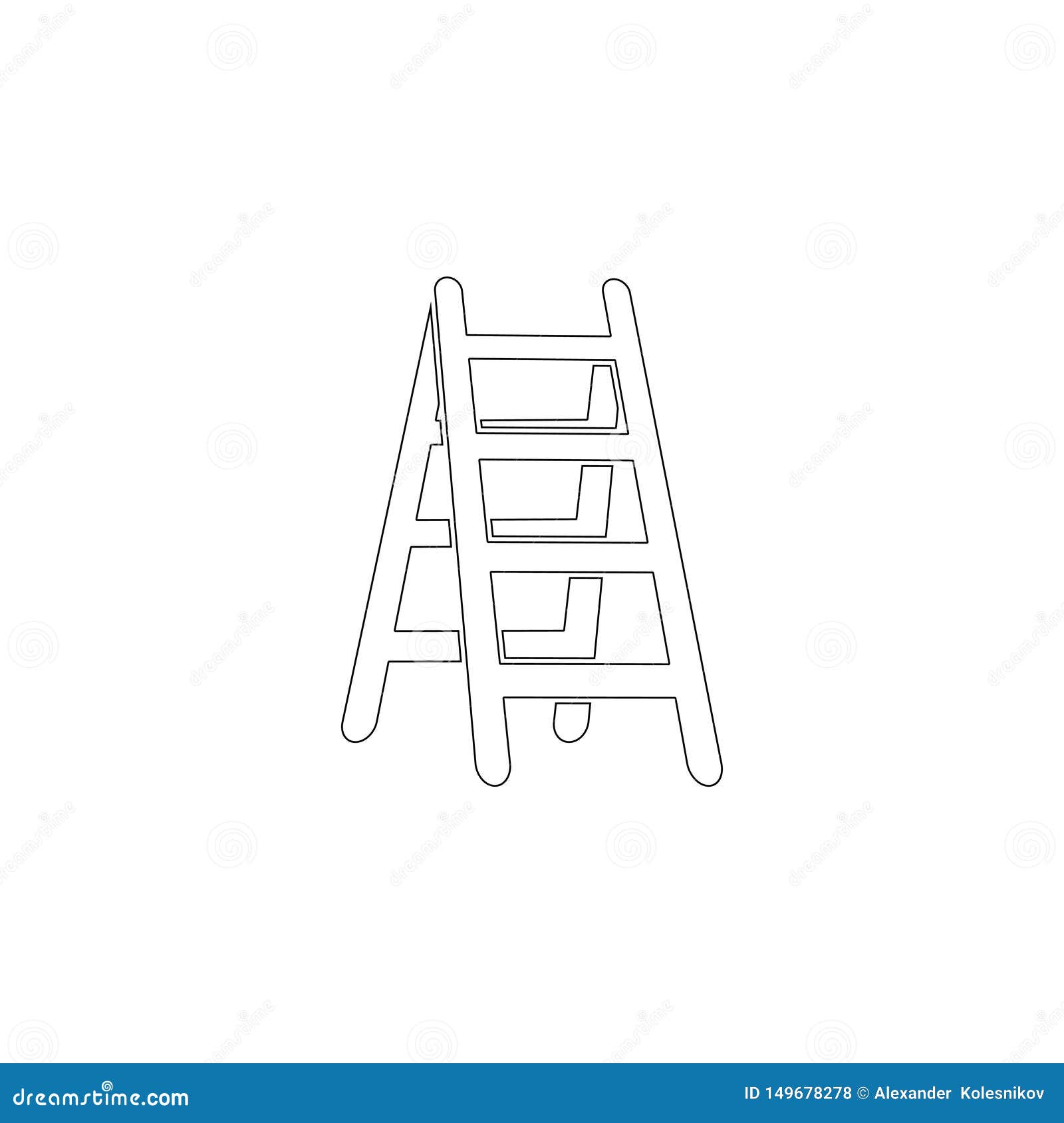 Ladder. flat vector icon stock vector. Illustration of level - 149678278