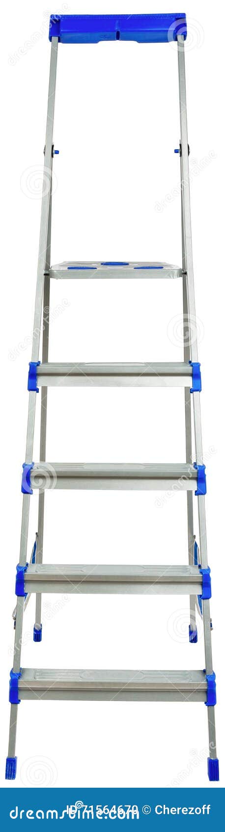 Ladder, front view stock photo. Image of stepladder, isolated - 71564670