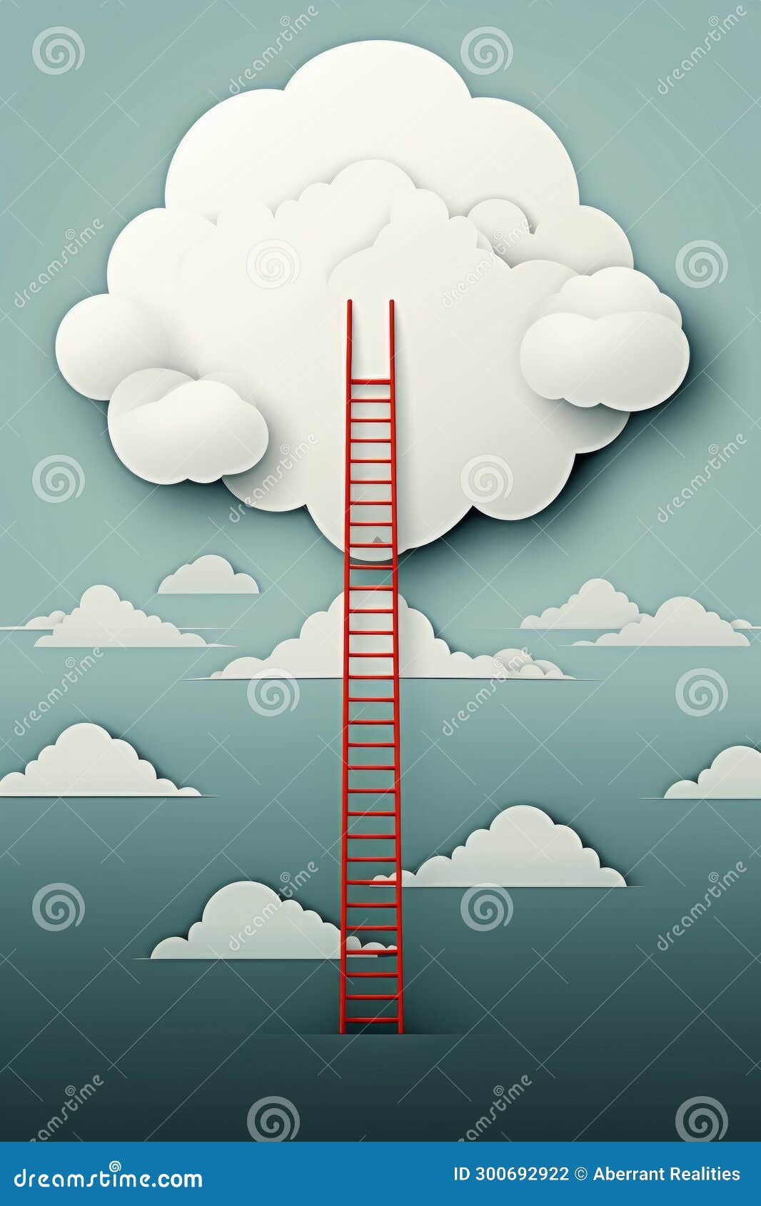 A Ladder Going Up To a Cloud with a Ladder Going Up To it Stock ...