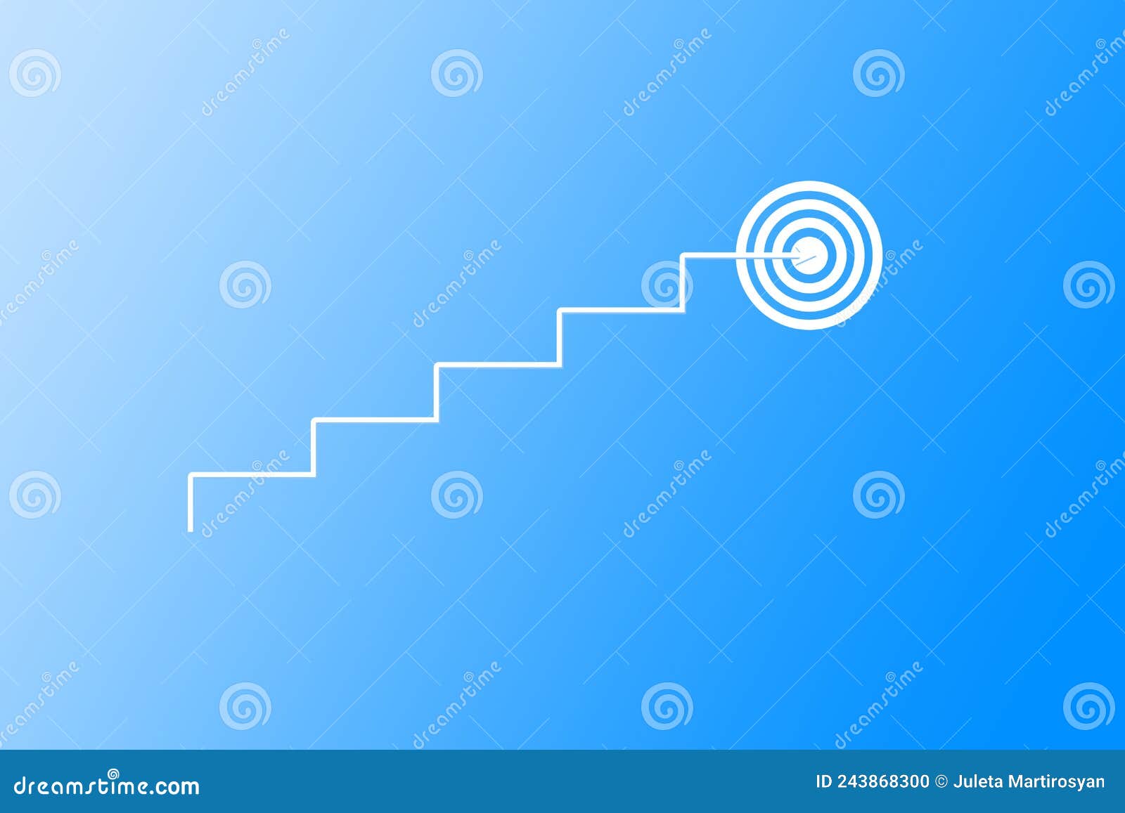 Ladder Going Up To the Goal Stock Illustration - Illustration of ...