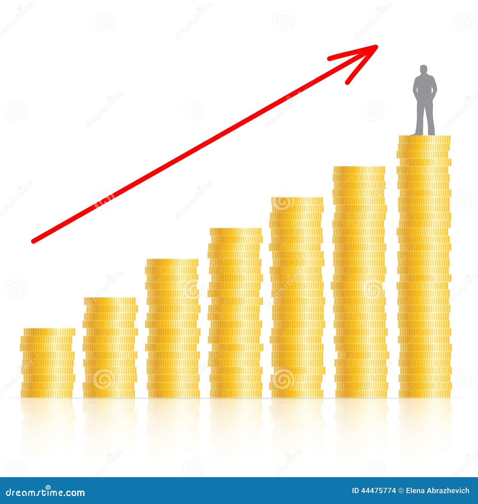 Ladder of gold coins stock vector. Illustration of gold - 44475774