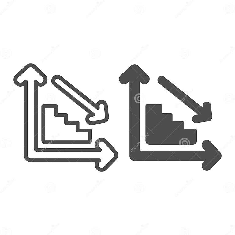 Ladder Graph with Steps Going Down and Arrow Line and Solid Icon ...