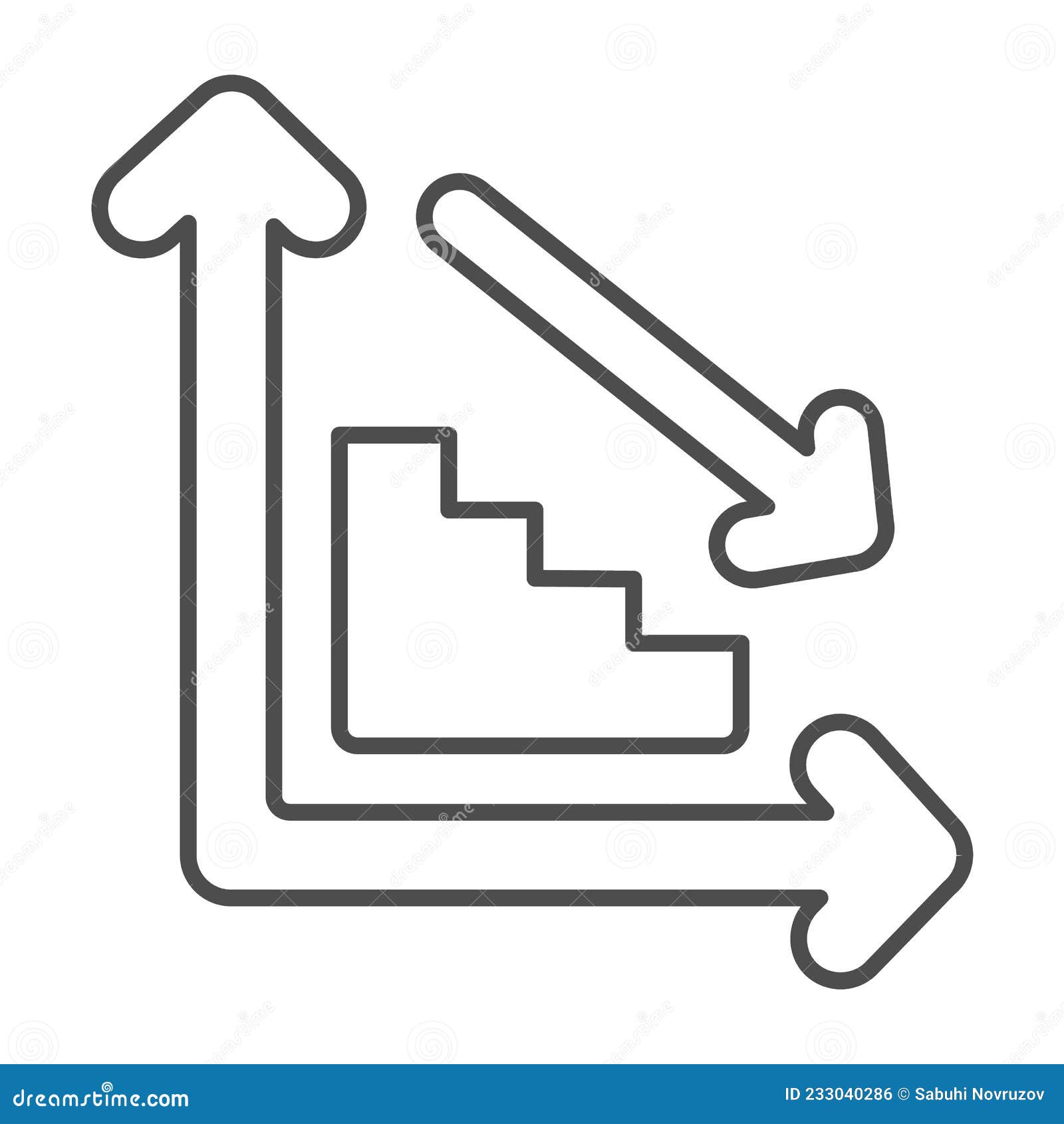 Ladder Graph With Steps Going Down And Arrow Solid Icon, Diagram ...