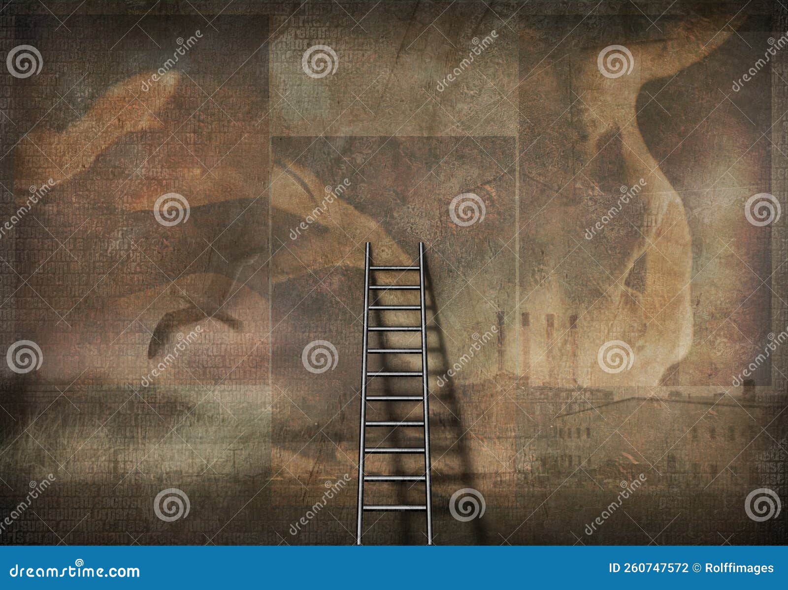 Ladder in Grunge Concept Art Stock Illustration - Illustration of ...