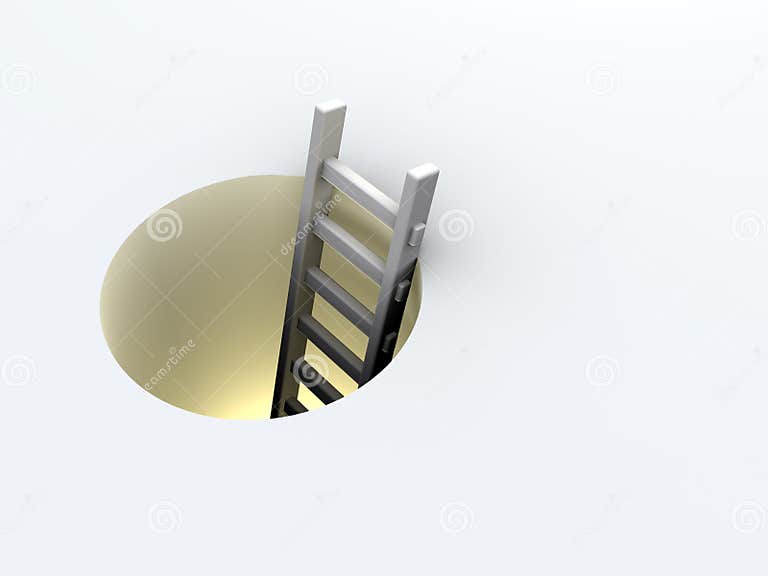 Ladder in hole stock illustration. Illustration of ladder - 11734779