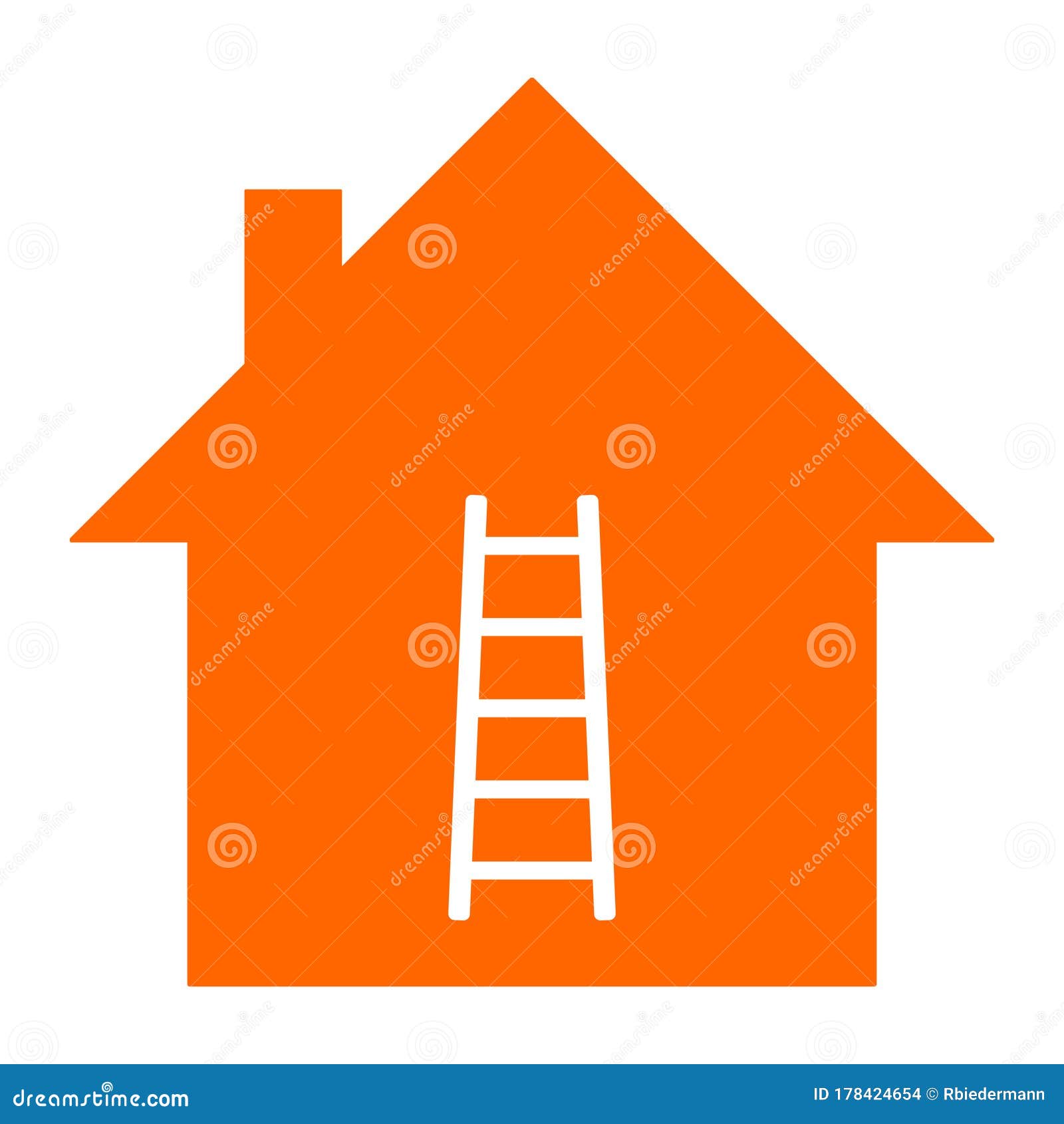 Ladder and home stock vector. Illustration of building - 178424654