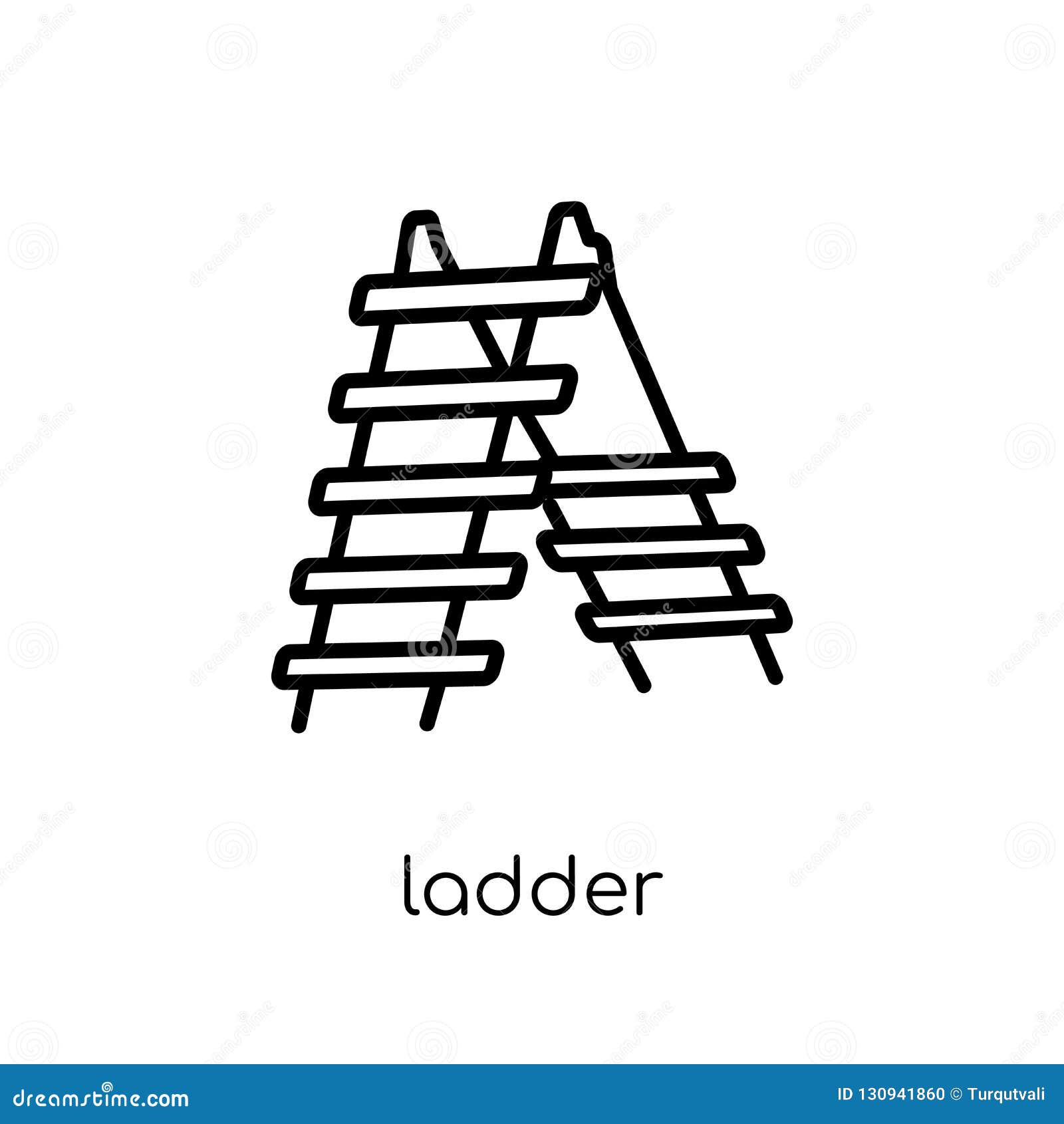 Ladder Icon. Trendy Modern Flat Linear Vector Ladder Icon on White ...