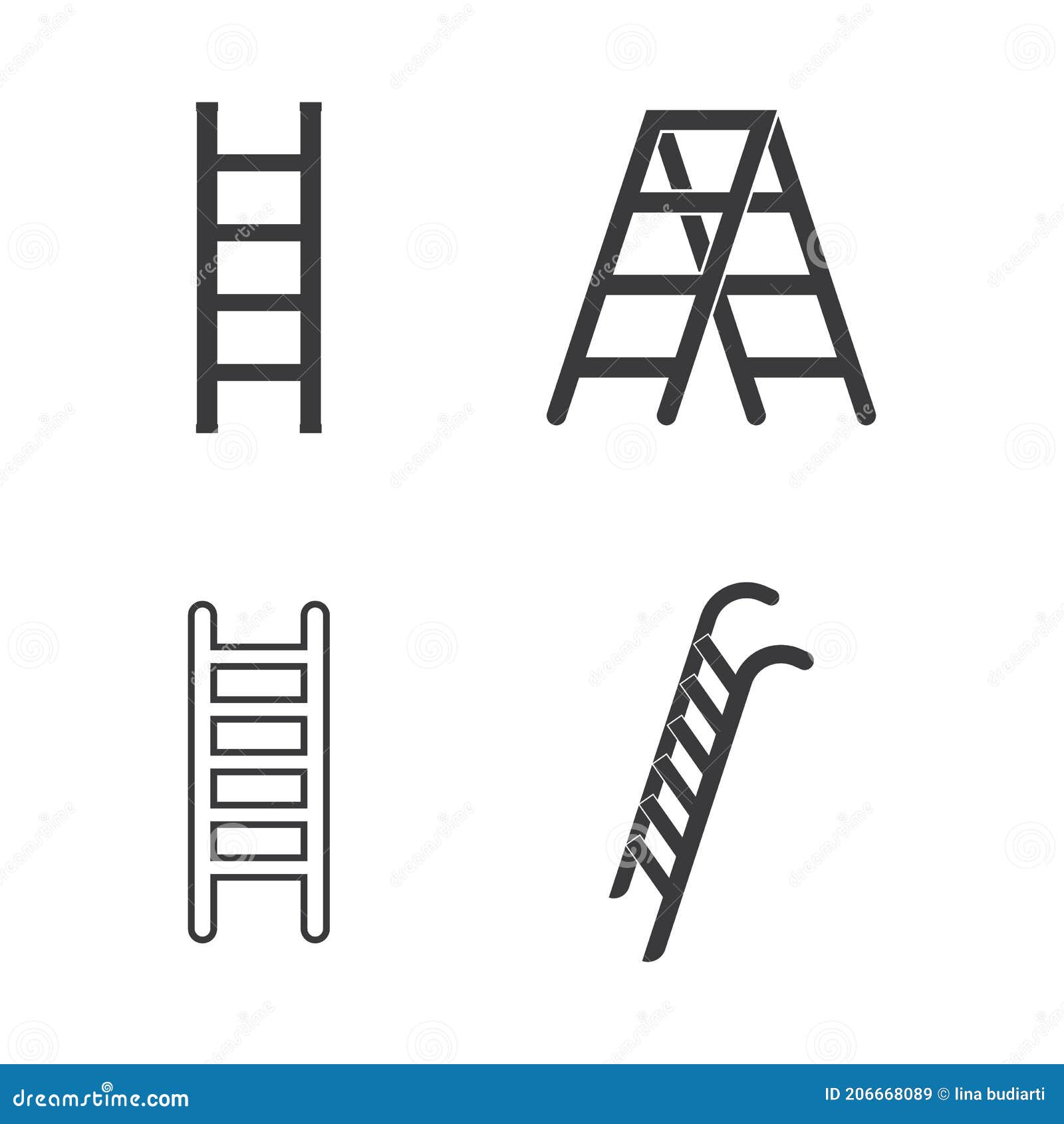 Ladder Icon stock vector. Illustration of line, graphic - 206668089