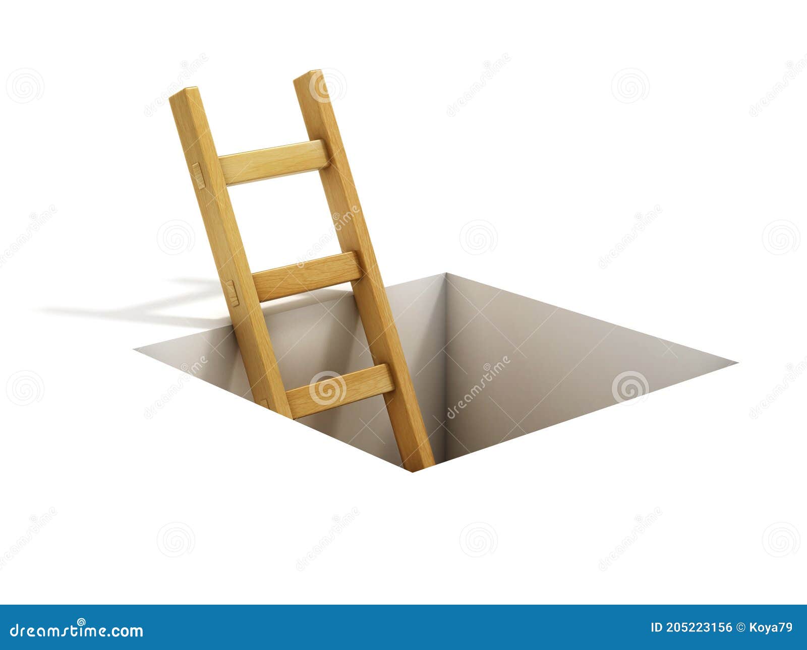 Ladder Inside Rectangular Hole 3d Rendering Stock Illustration ...