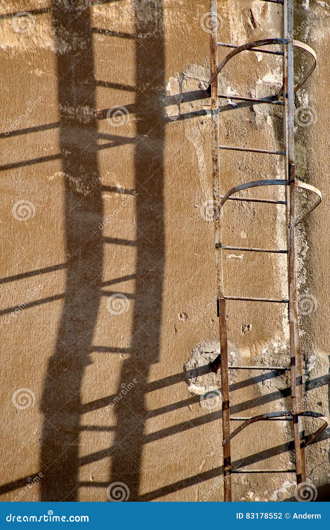 Ladder and its shadow stock photo. Image of wooden, shadow - 83178552