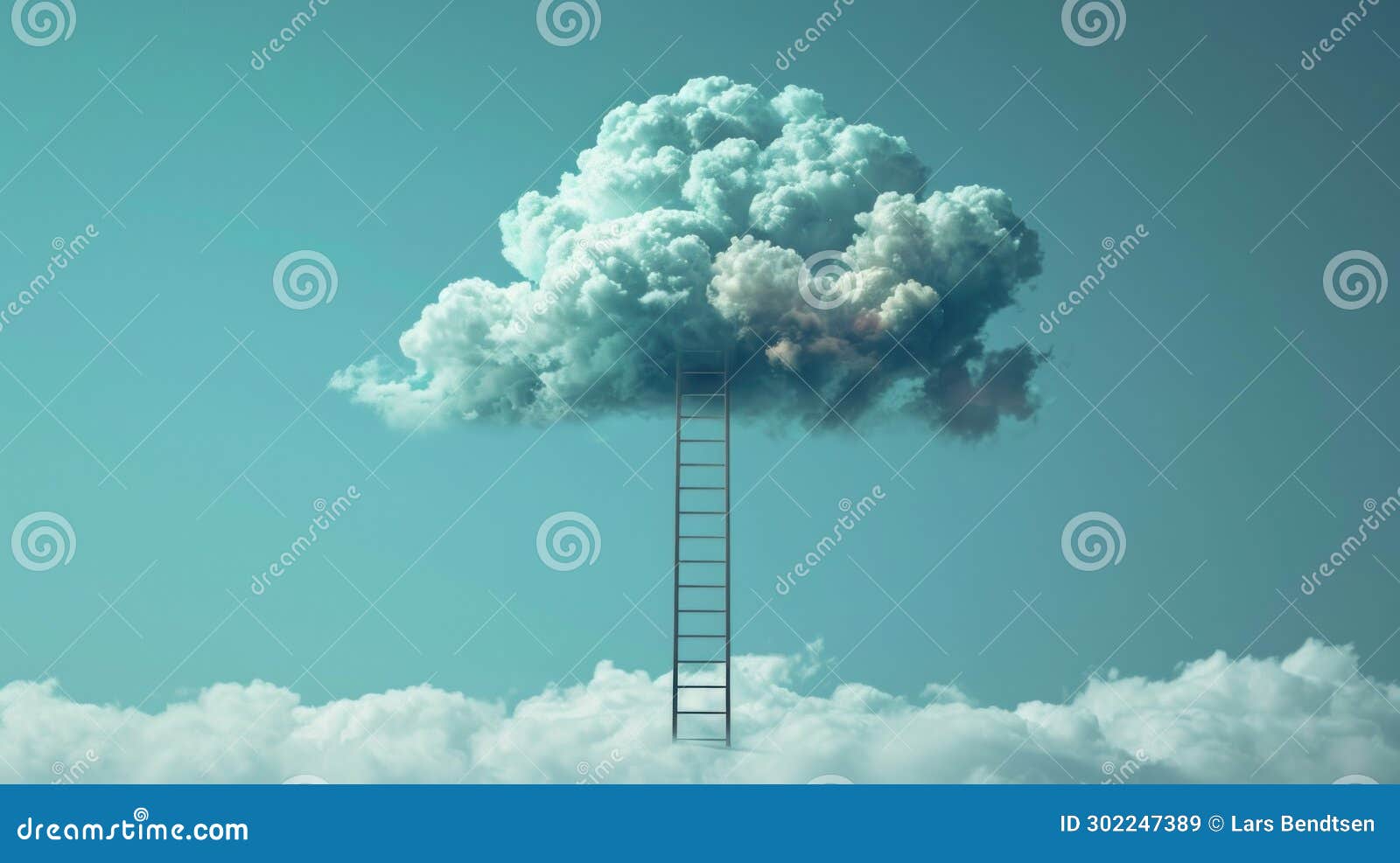 Ladder Leading To a Cloud - Ambition Metaphor - AI Generated Stock ...