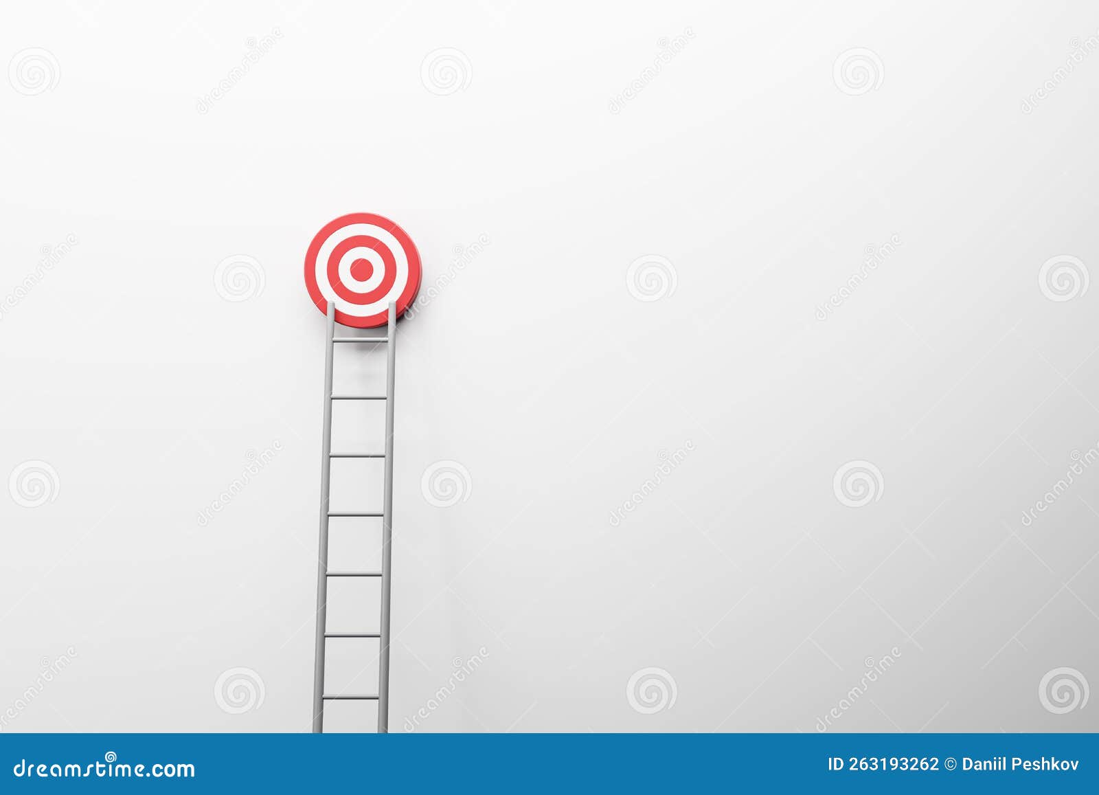 Ladder Leading To Target on Wall Backdrop with Mock Up Place. 3D ...