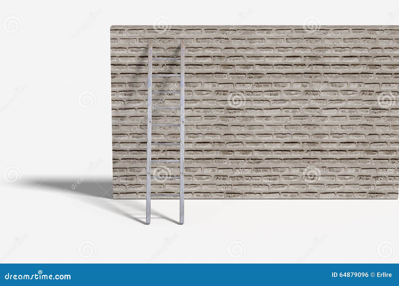 Ladder Leaning on Brick Wall Stock Illustration - Illustration of white ...