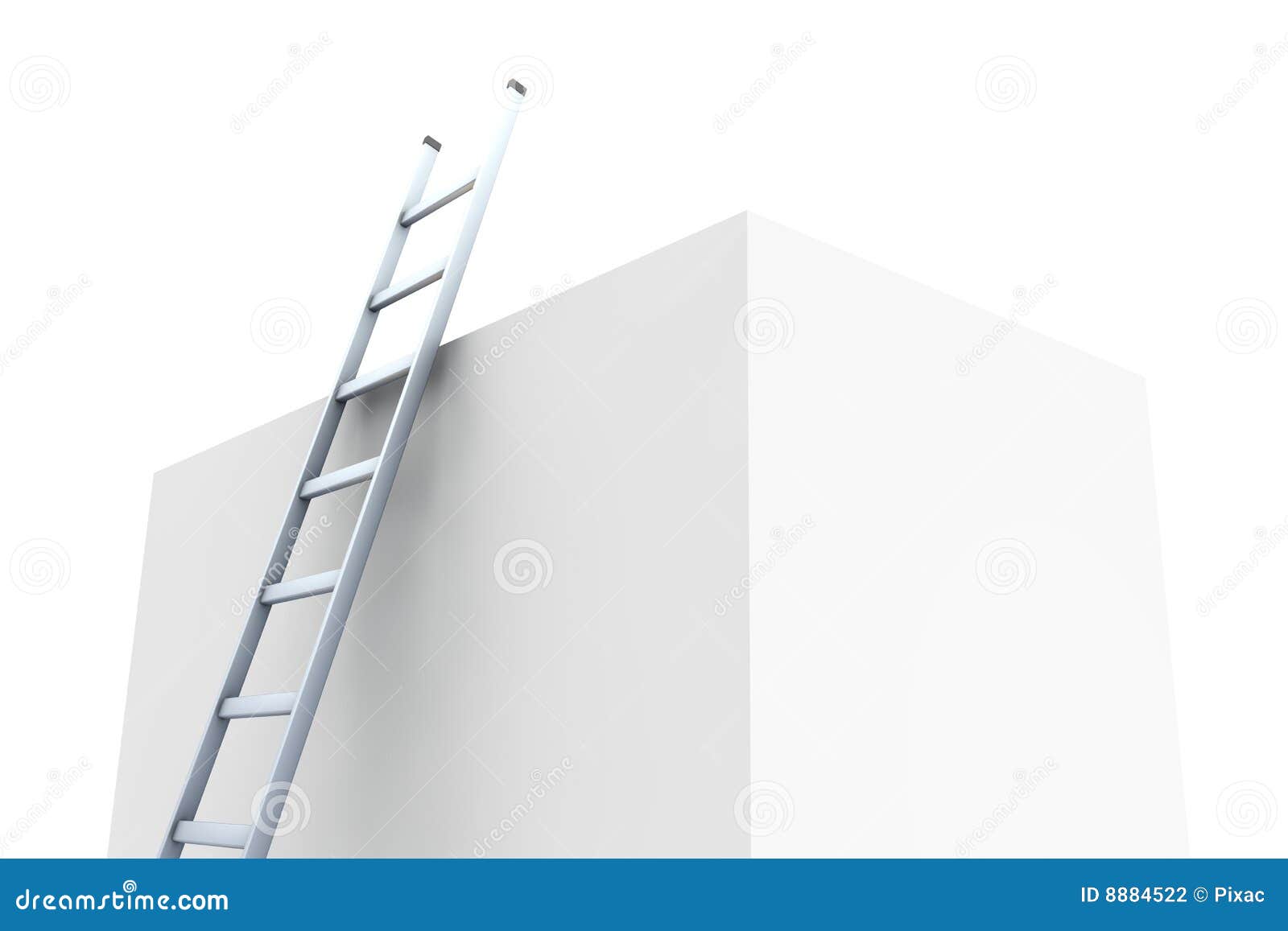 Ladder Leaning on Large Block Stock Illustration - Illustration of ...