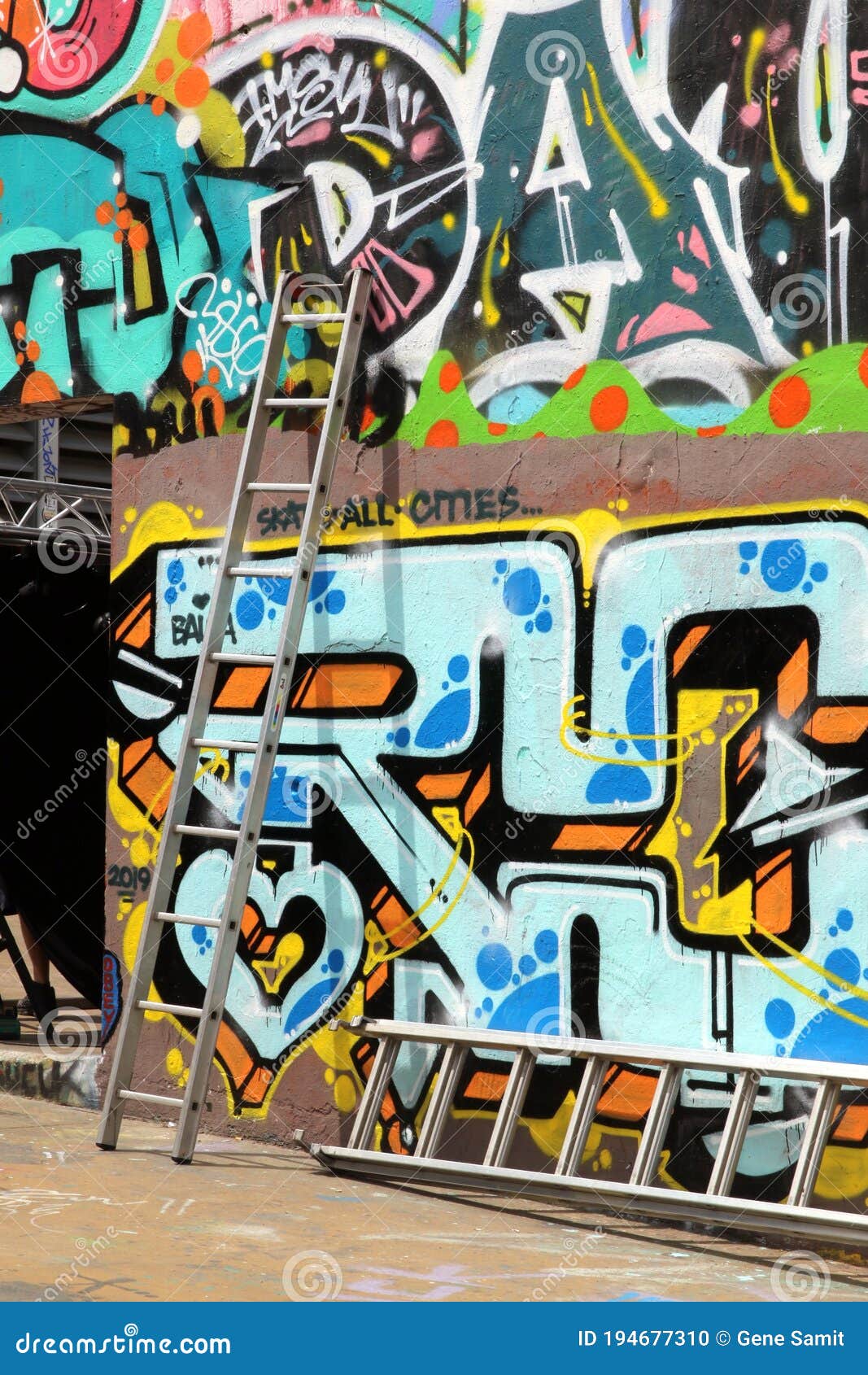 The Ladder is Leaning Next To the Wall. Editorial Image - Image of ...