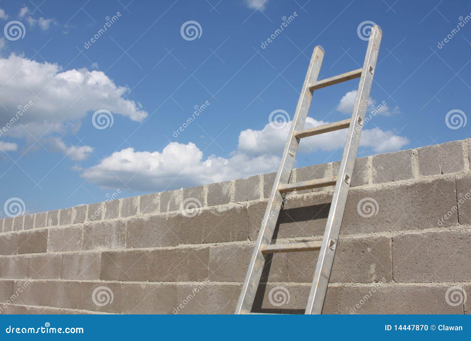 Ladder Leaning on Wall stock photo. Image of wall, work - 14447870