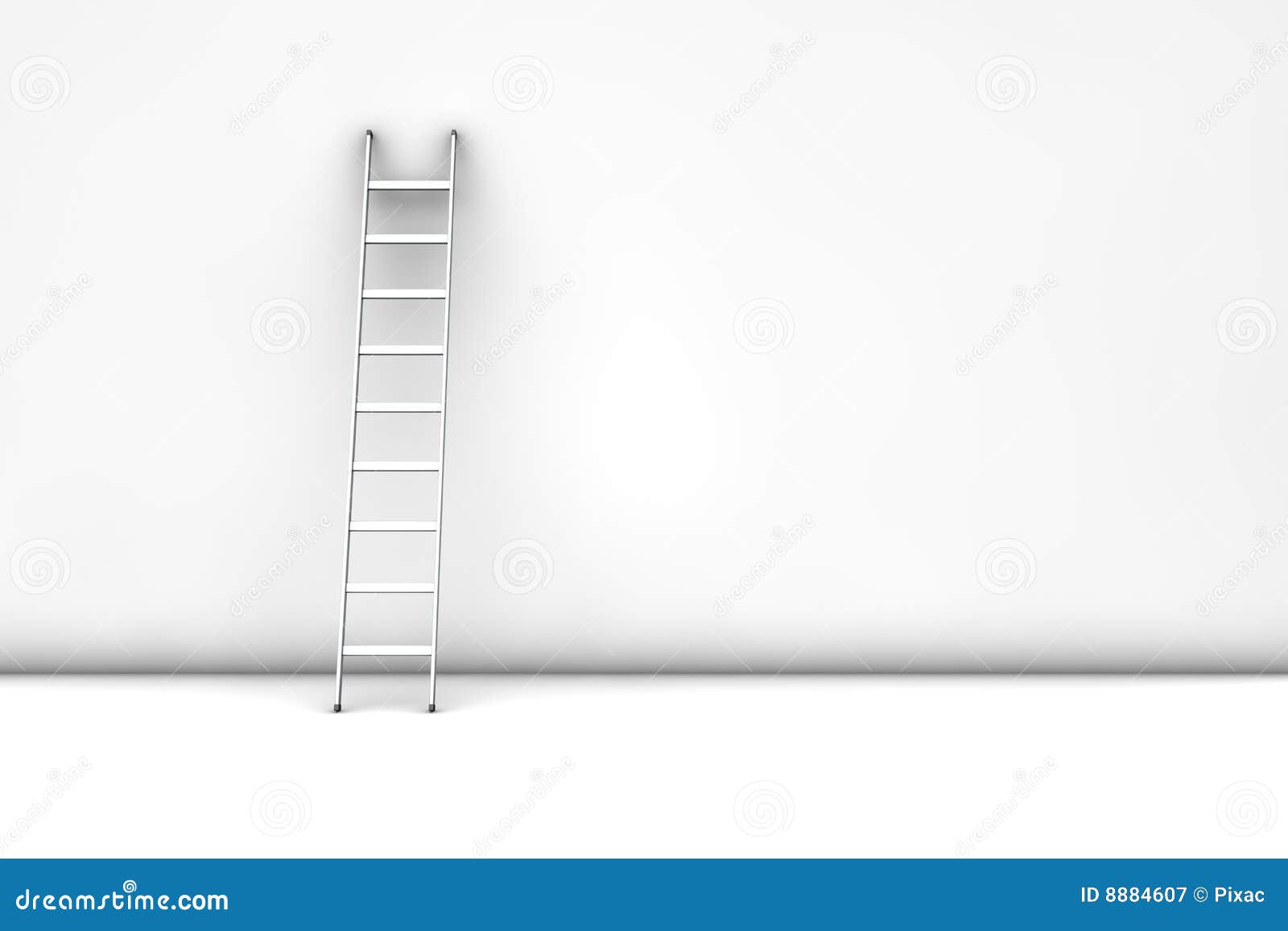 Ladder Leaning on White Wall Stock Illustration - Illustration of ...