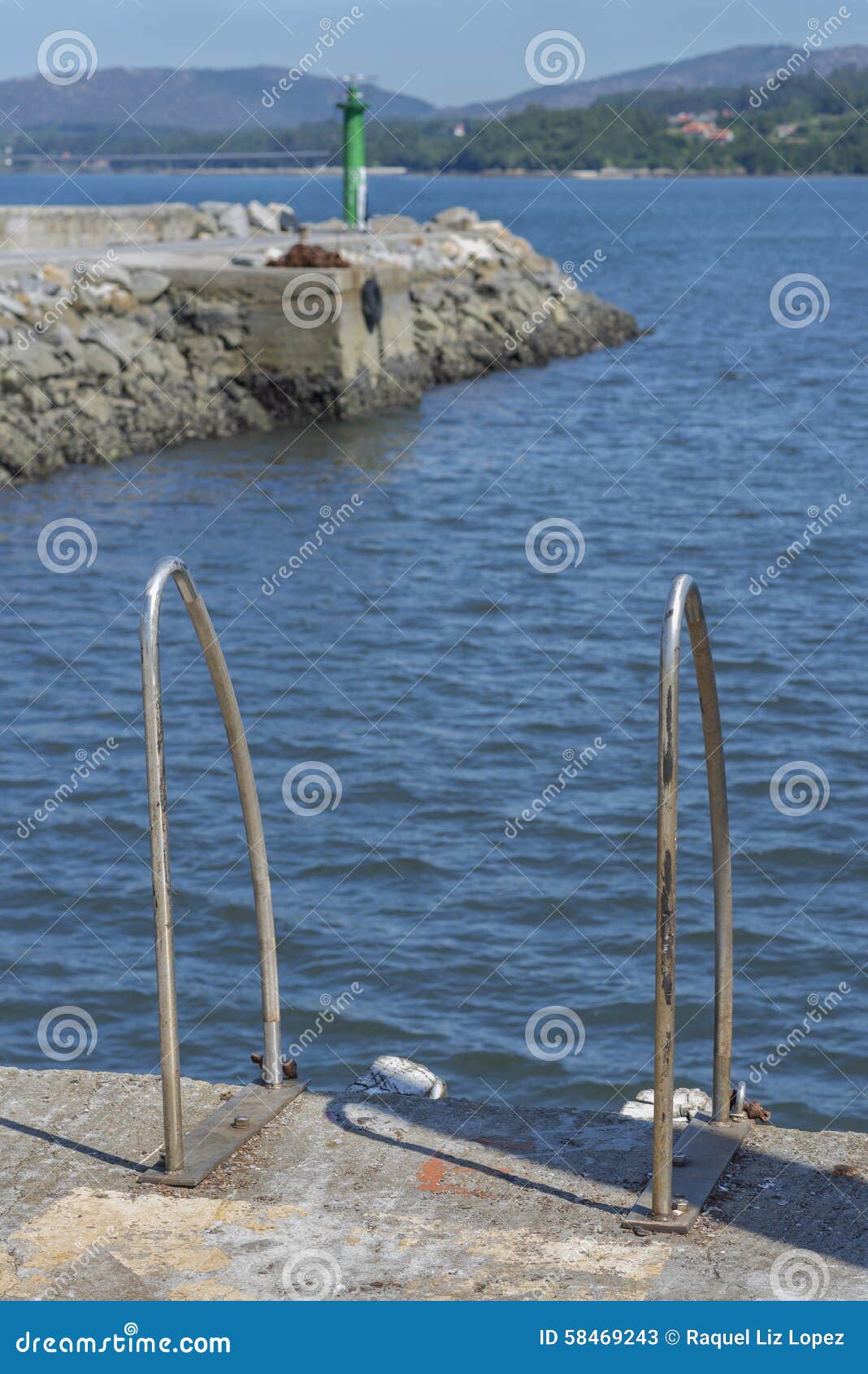 Ladder and lighthouse. stock image. Image of signals - 58469243