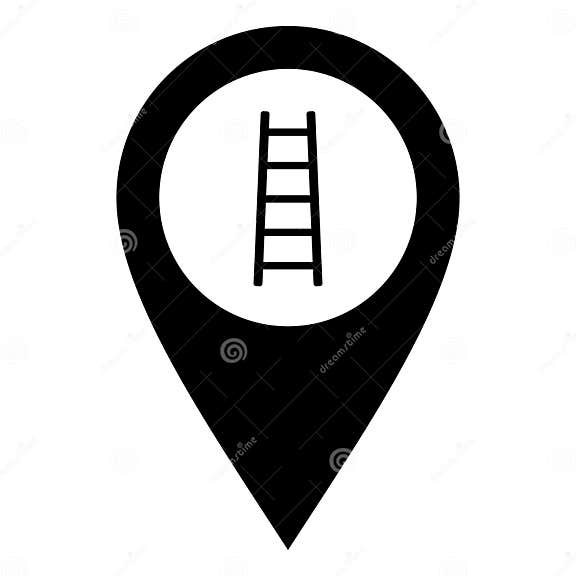 Ladder and location pin stock vector. Illustration of icon - 224866890