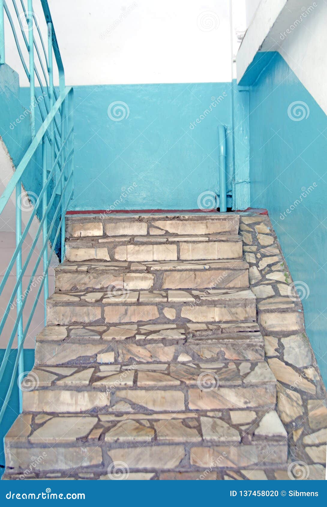 Ladder from a Marble Stone in an Old Industrial Building Stock Photo ...
