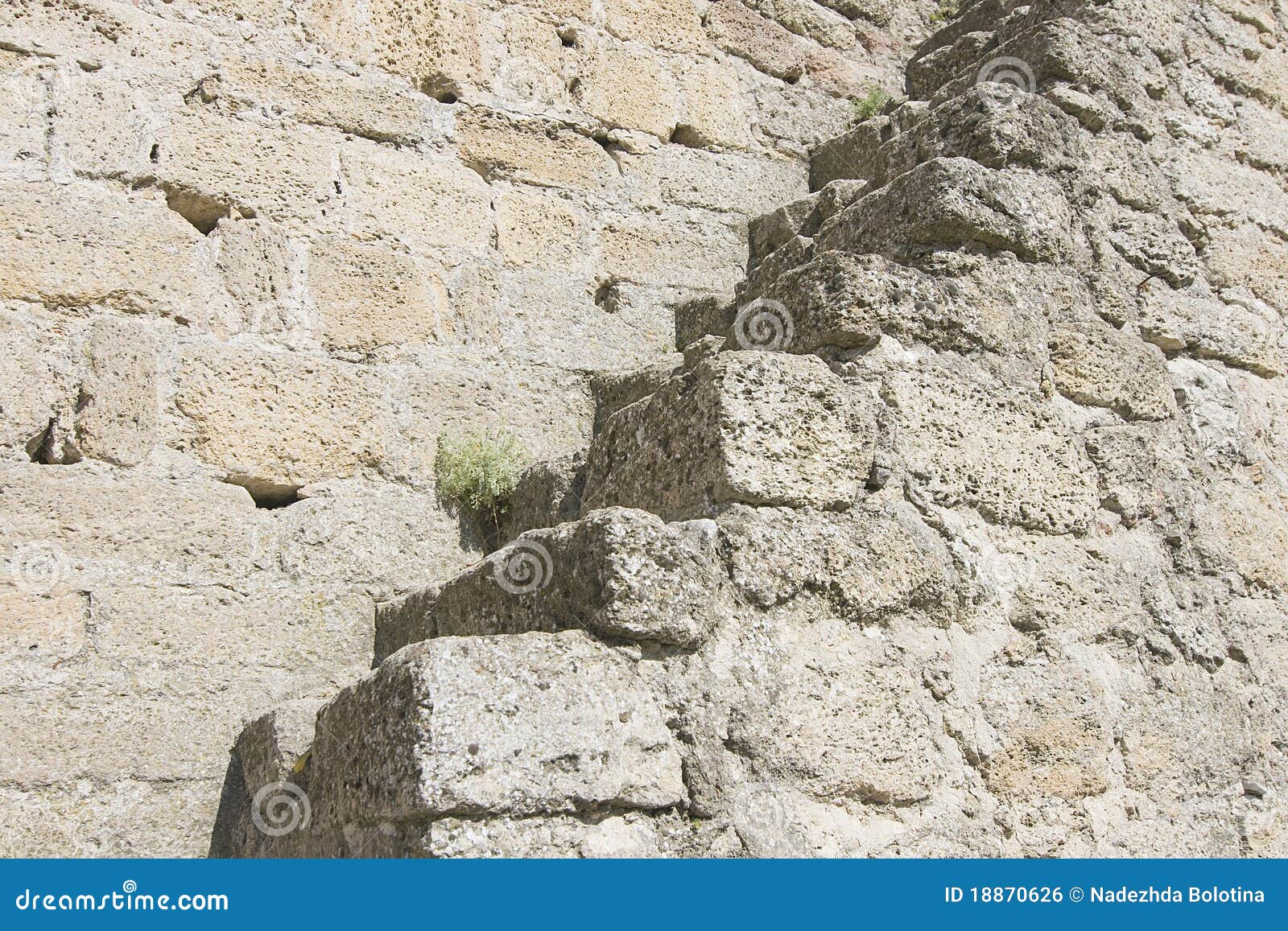 Ladder on a medieval wall stock photo. Image of castle - 18870626