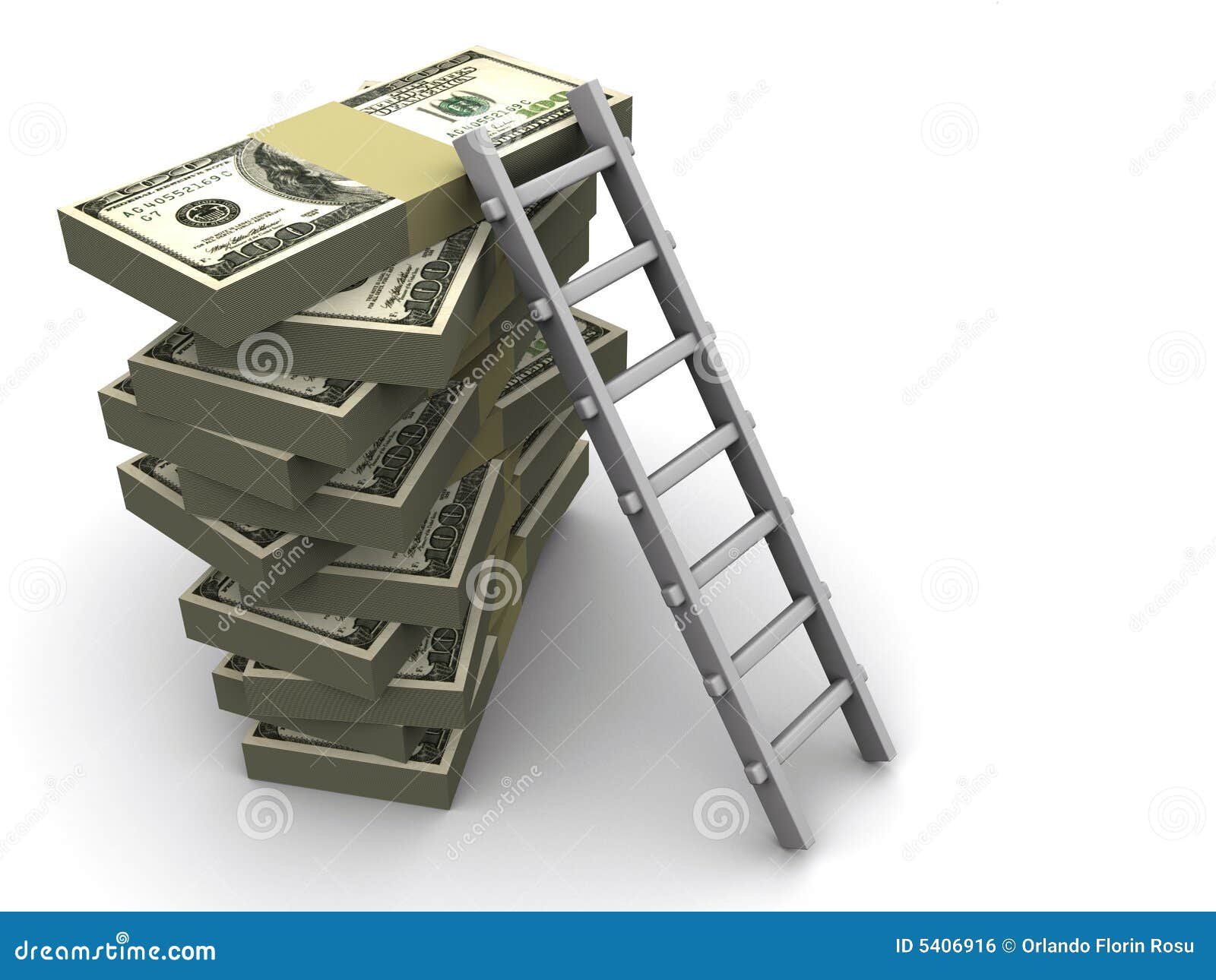 Ladder on money stock illustration. Illustration of dollar - 5406916