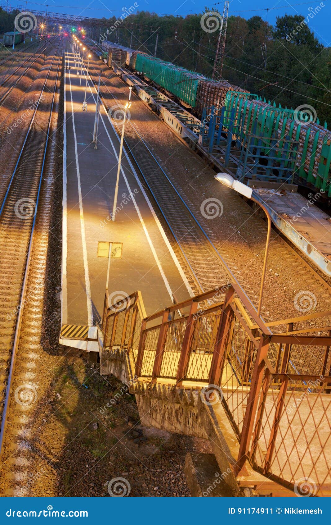 Ladder and Platform of the Railway Station Stock Image - Image of ...