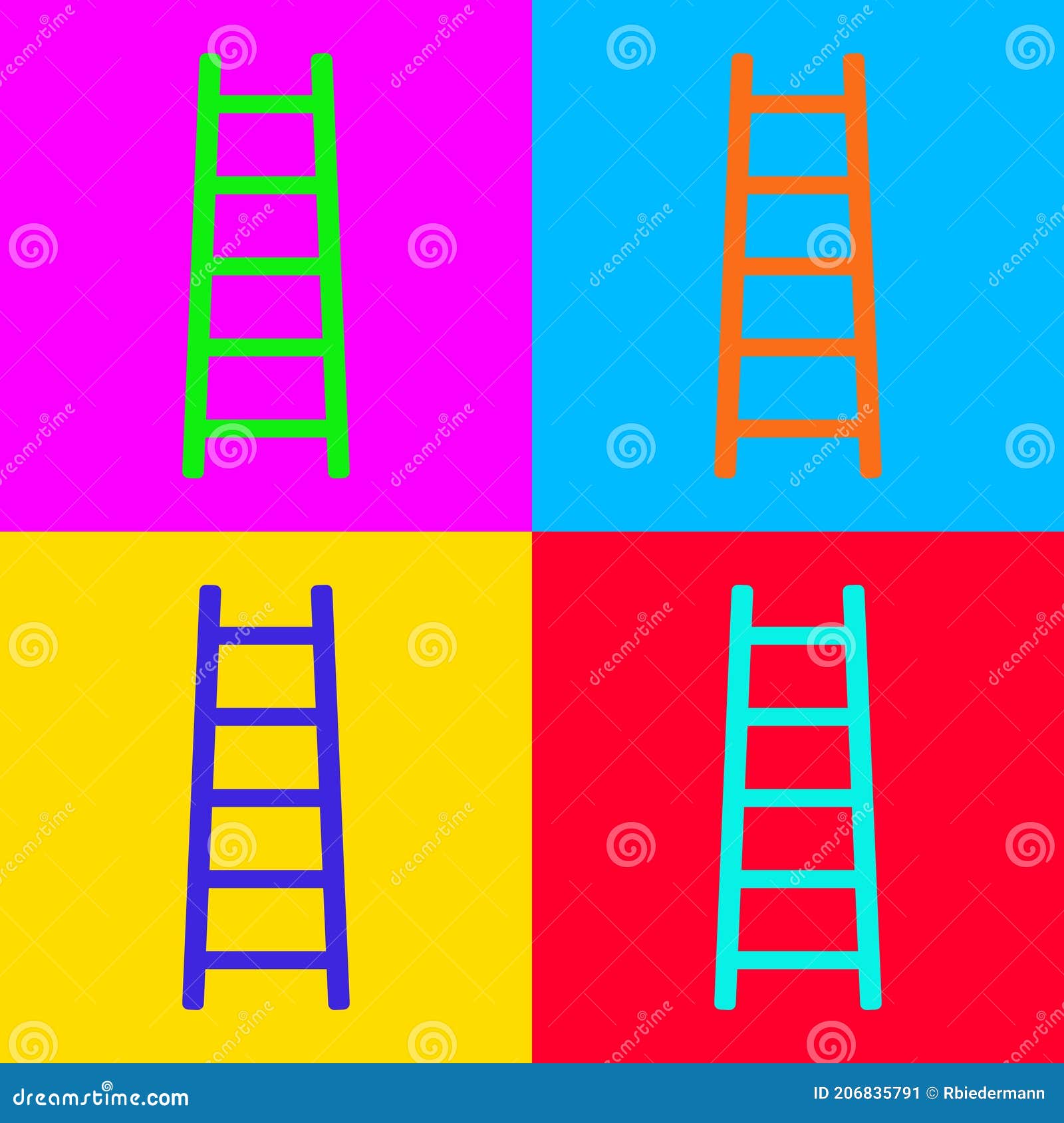 Ladder and pop-art stock vector. Illustration of poster - 206835791