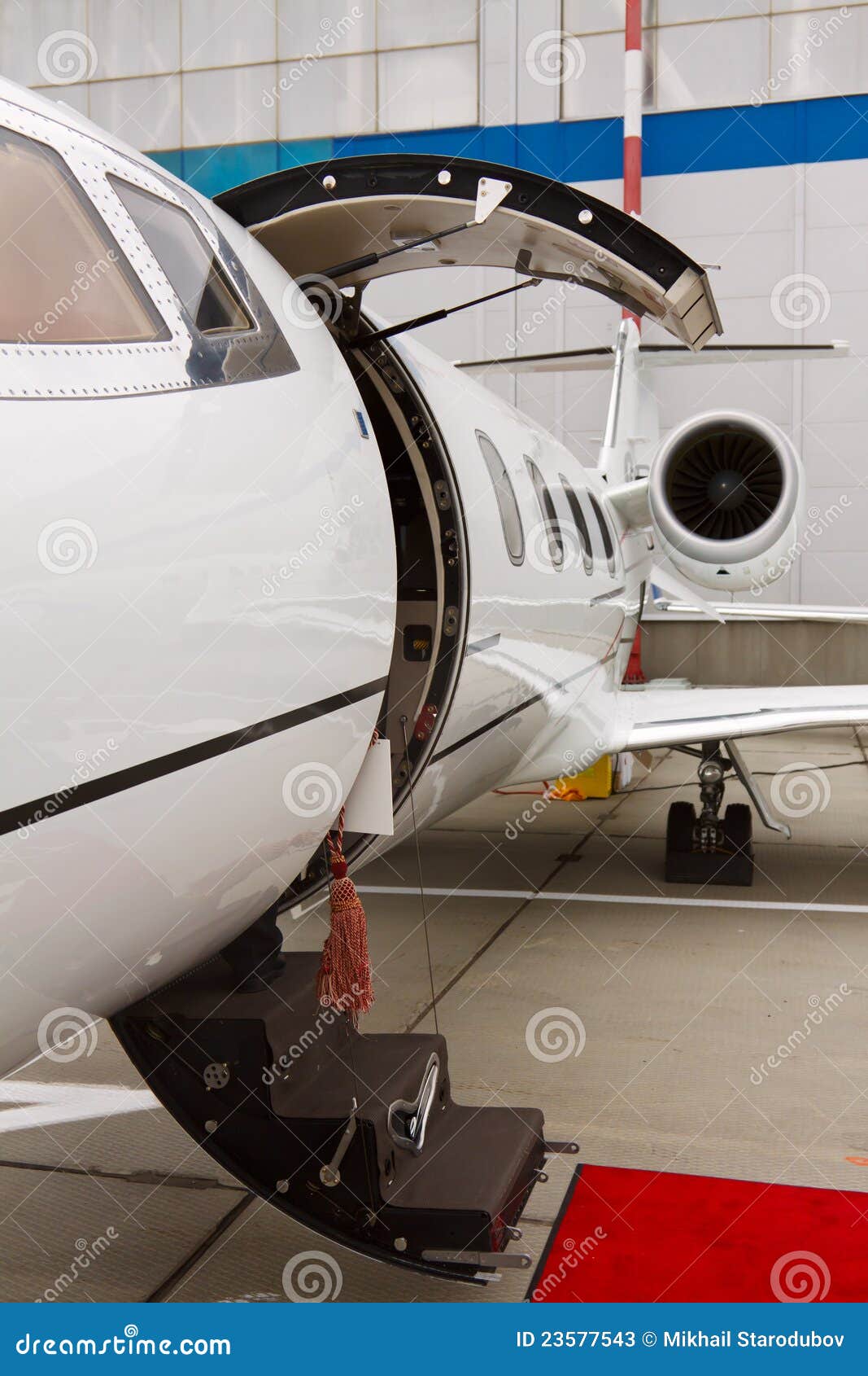 Ladder in a private jet stock image. Image of open, fuselage - 23577543