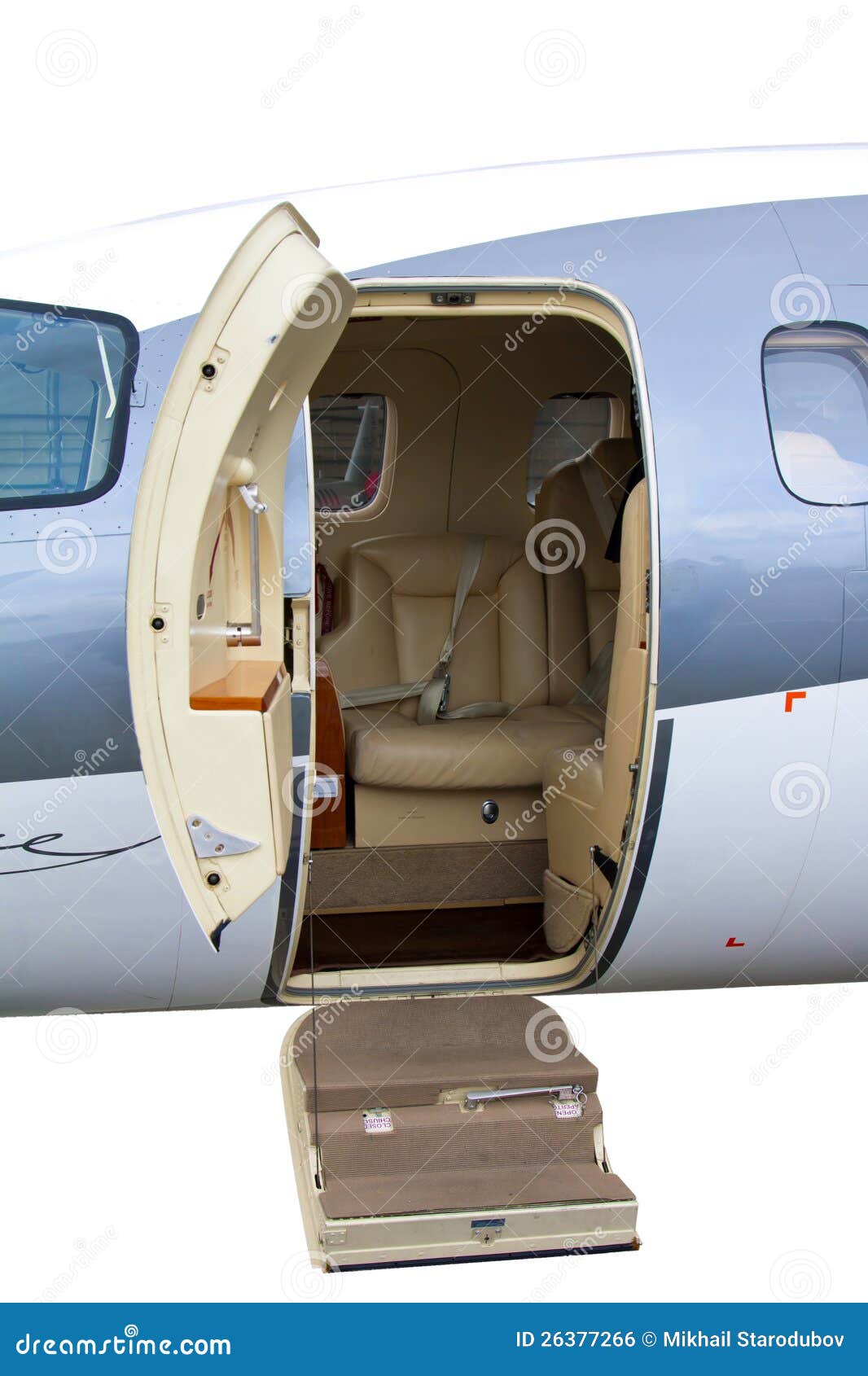 Ladder in a private jet stock photo. Image of passengers - 26377266