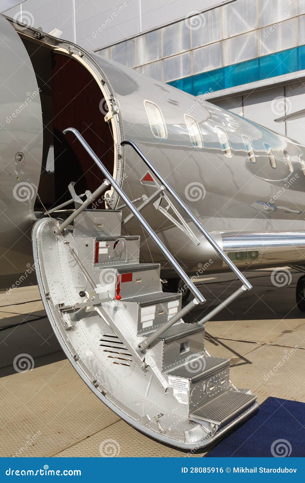 Ladder in a private jet stock photo. Image of airplane - 28085916