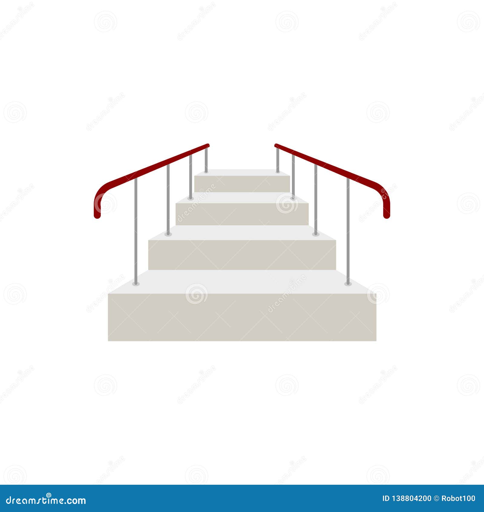Ladder with Railing Front View Isolated. Vector Illustration Stock ...