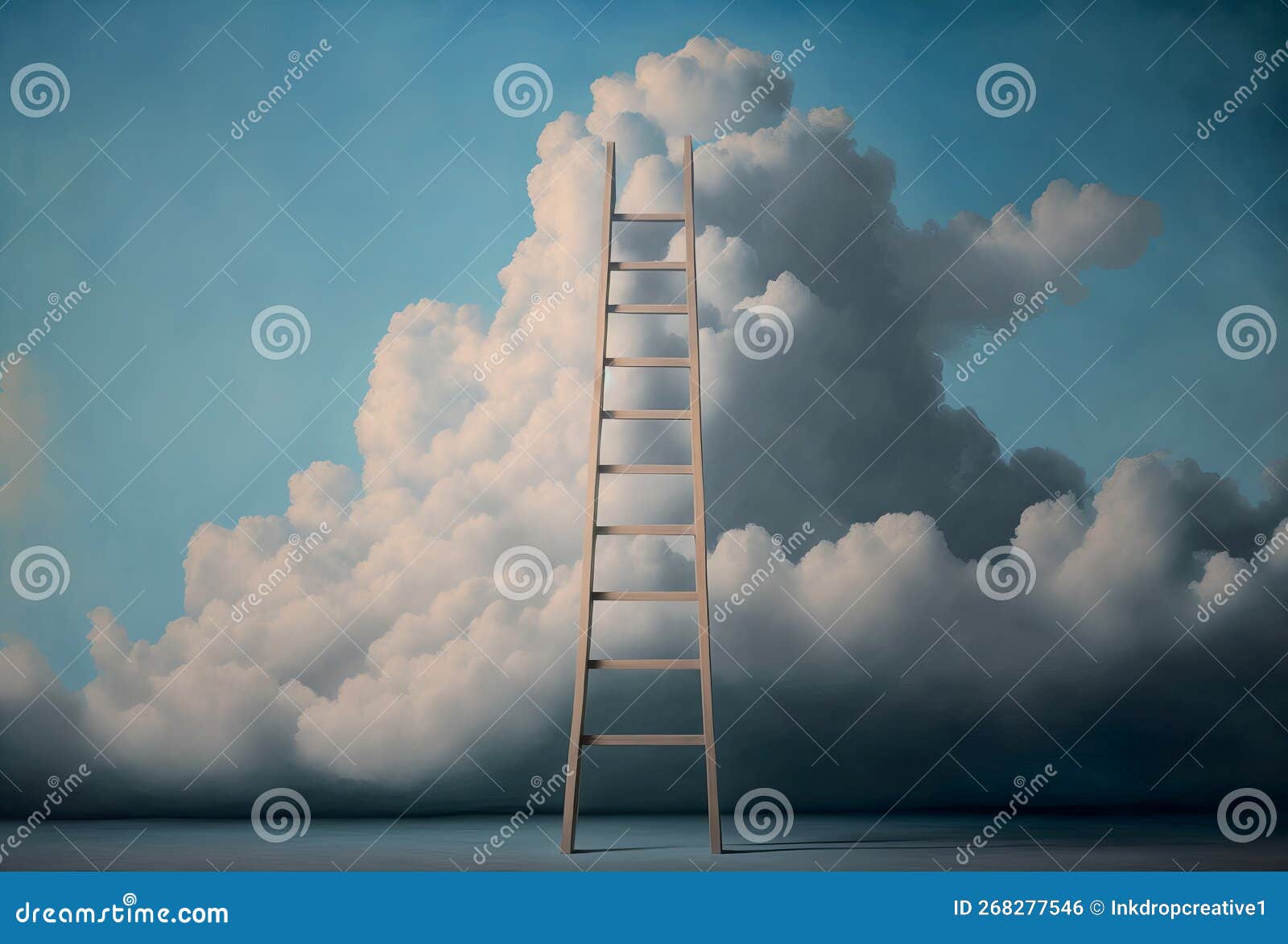 Ladder Reaching into a Cloud. Business Development Stock Illustration ...