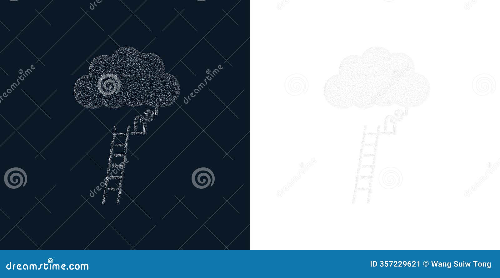 Ladder Reaching Plexus Cloud in Transparent Background: Career Growth ...