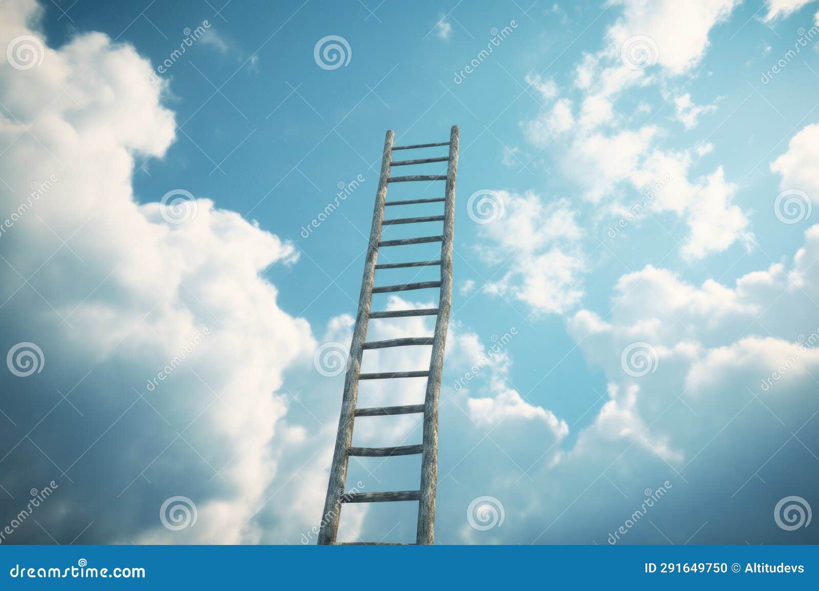 A Ladder Reaching Up To a Blue Sky Stock Photo - Image of success, goal ...
