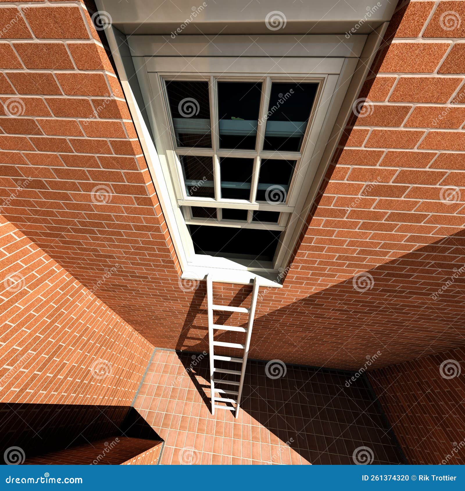Ladder Resting on an Open Window of a Brick Building Stock Photo ... Ladder Resting on an Open Window of a Brick Building Stock Photo ...