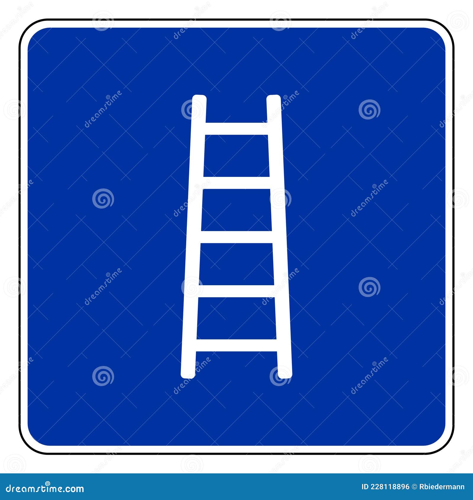 Ladder and road sign stock vector. Illustration of square - 228118896